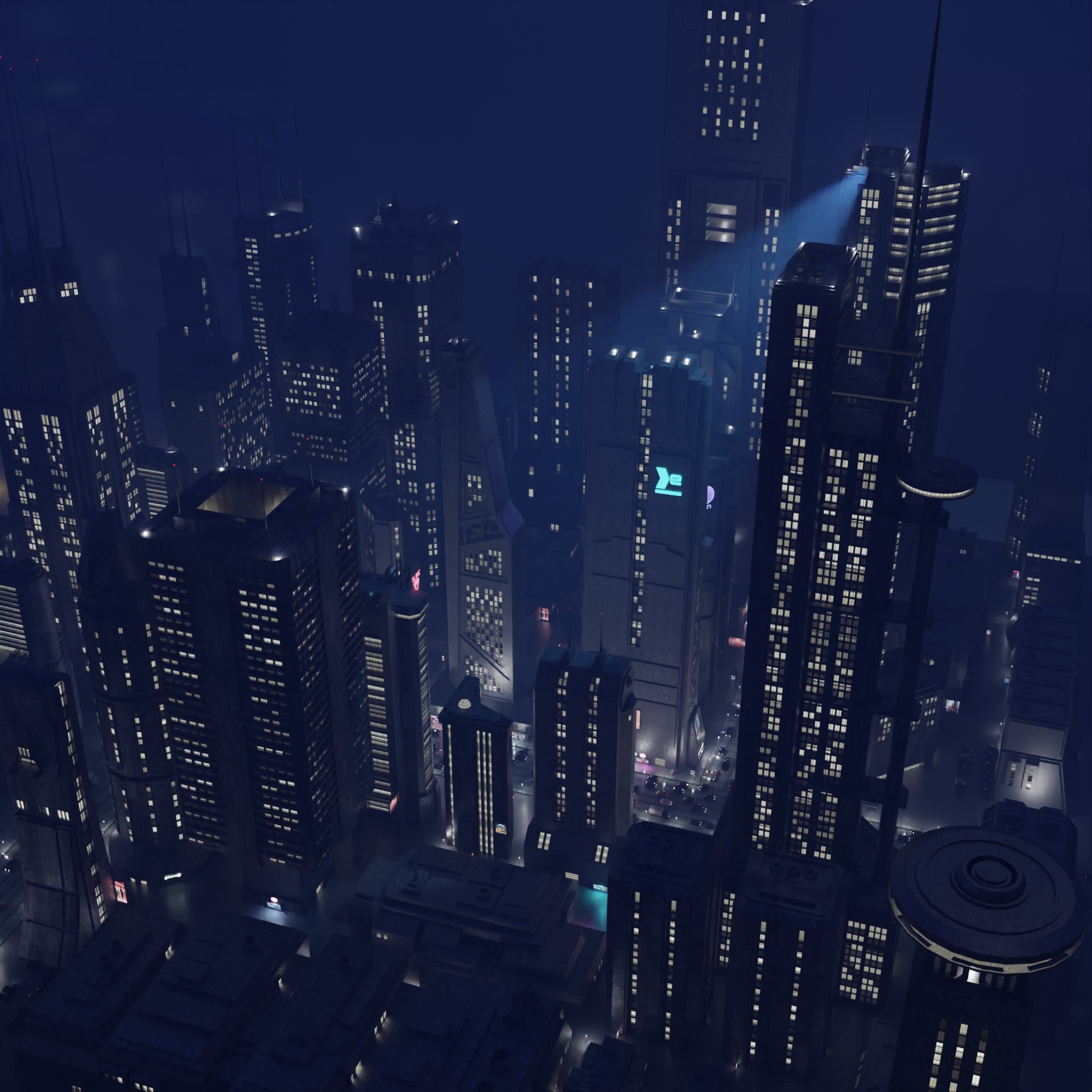 Cyberpunk City Scene - Blender - 50 Buildings with materials 3D model ...