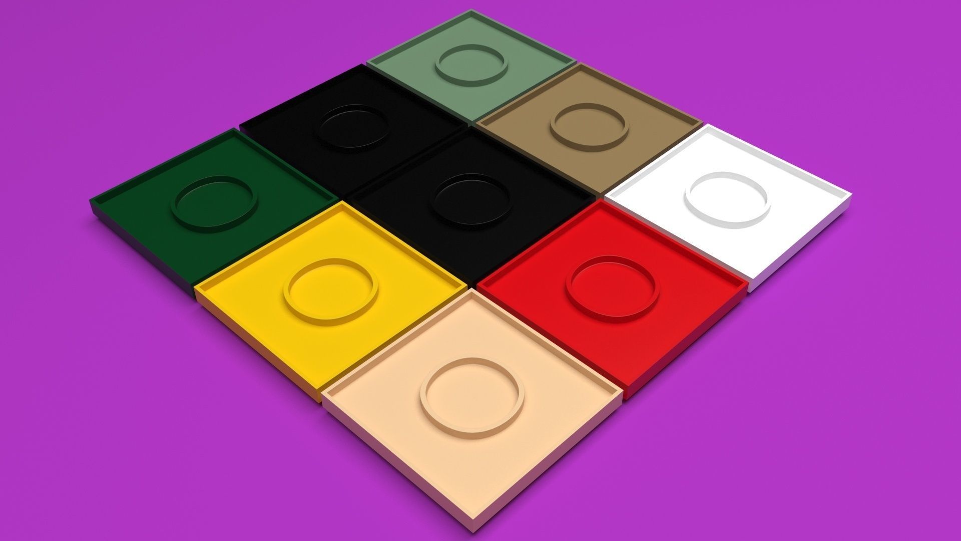 Board Game Lego Tiles Set 3D model | CGTrader