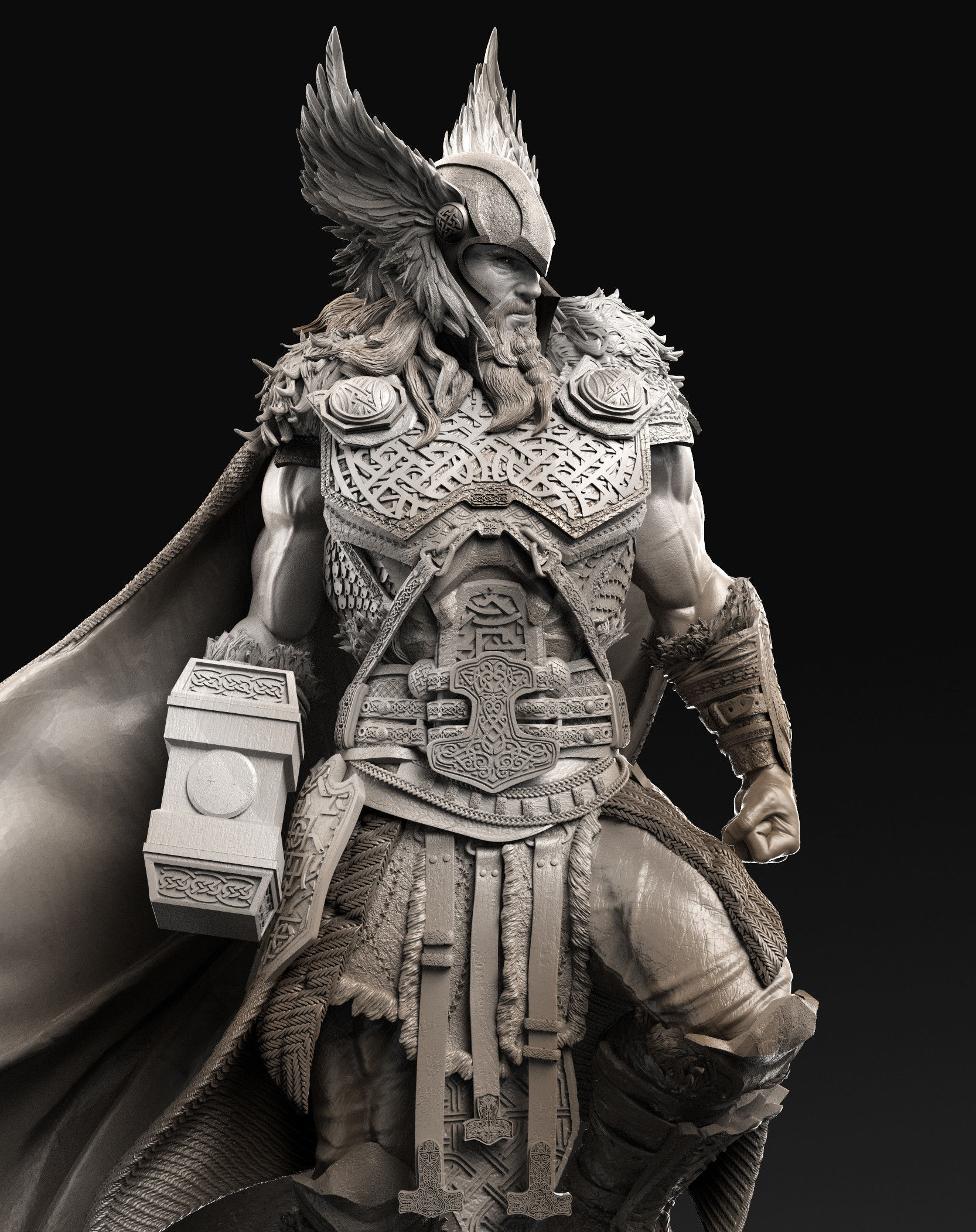 Thor GOD OF THUNDER Viking Celtic Warior 3D model 3D printable | CGTrader