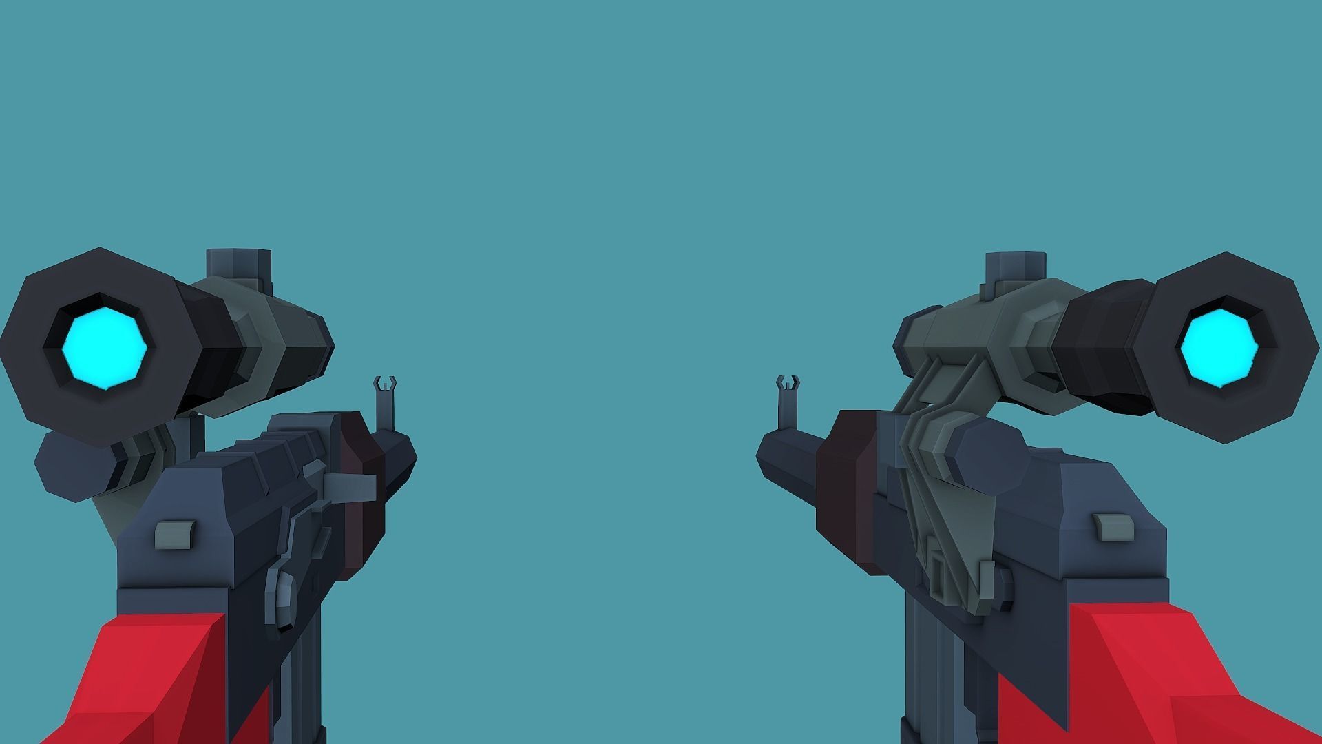 3D model Stylized Modular AKS-74U Rifle Low Poly Mobile Ready VR / AR ...