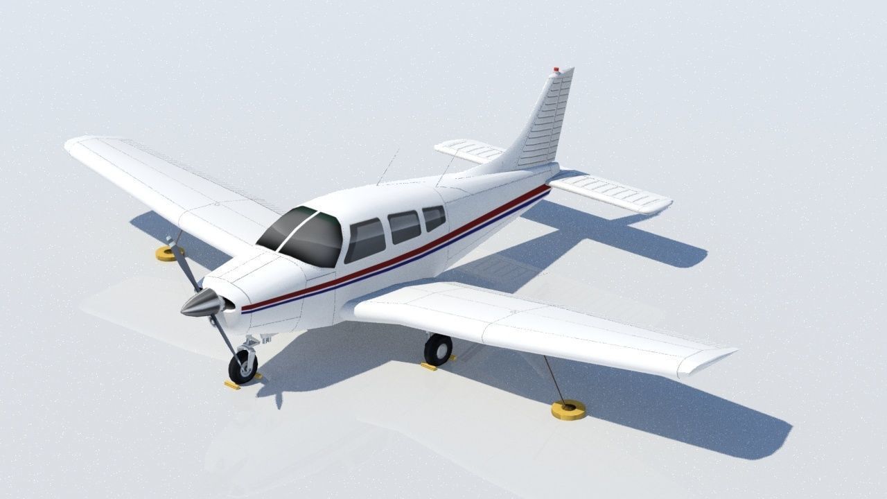 3D model Piper PA28 warrior static lowpoly VR / AR / low-poly | CGTrader