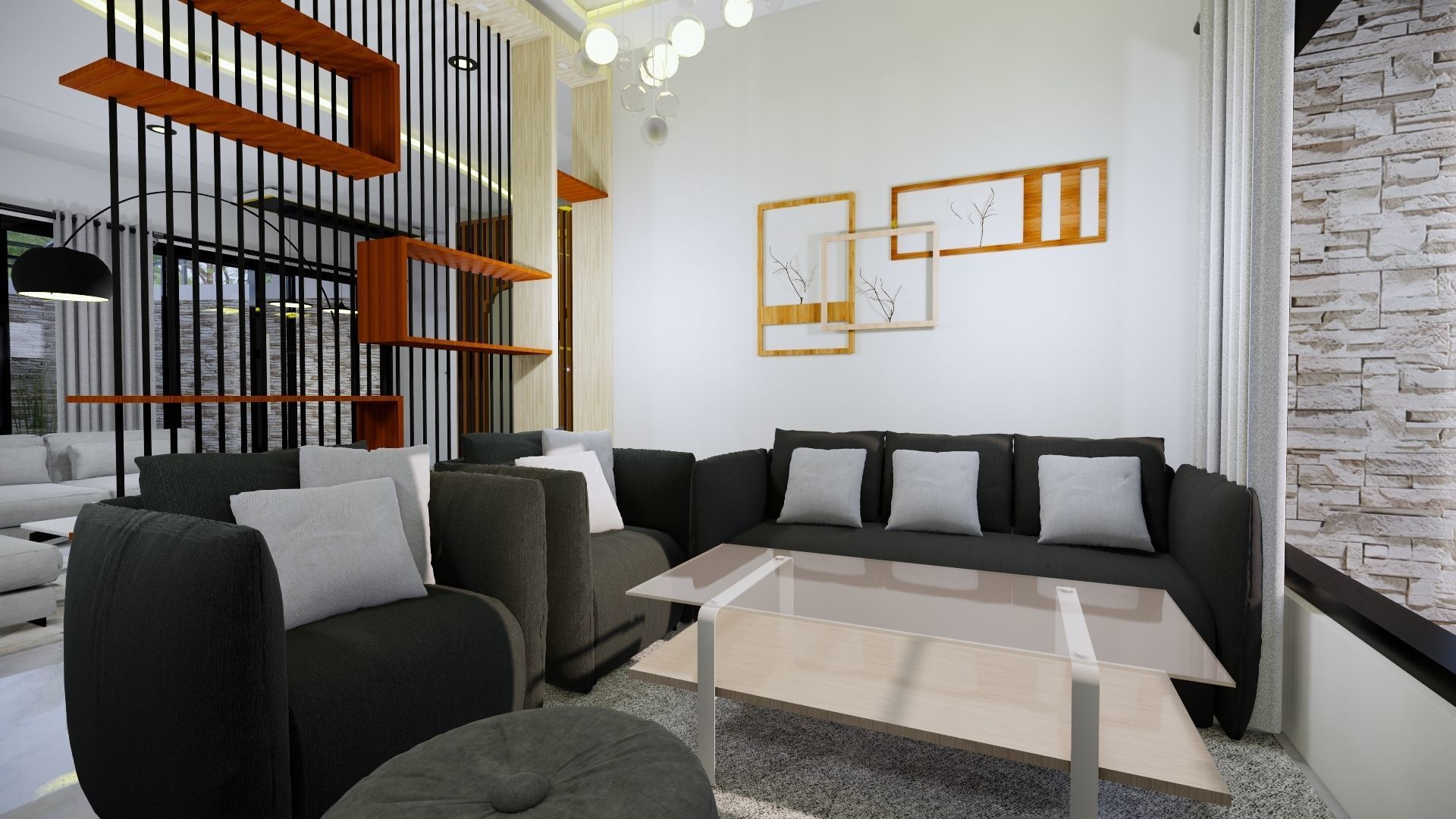 2 Floor and Rooftop Modern House Design Full Interior Furnish 3D model ...