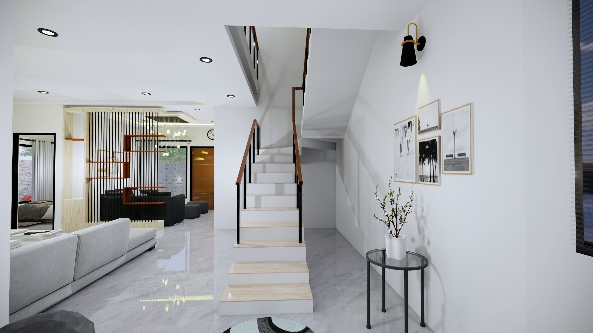 2 Floor and Rooftop Modern House Design Full Interior Furnish 3D model ...