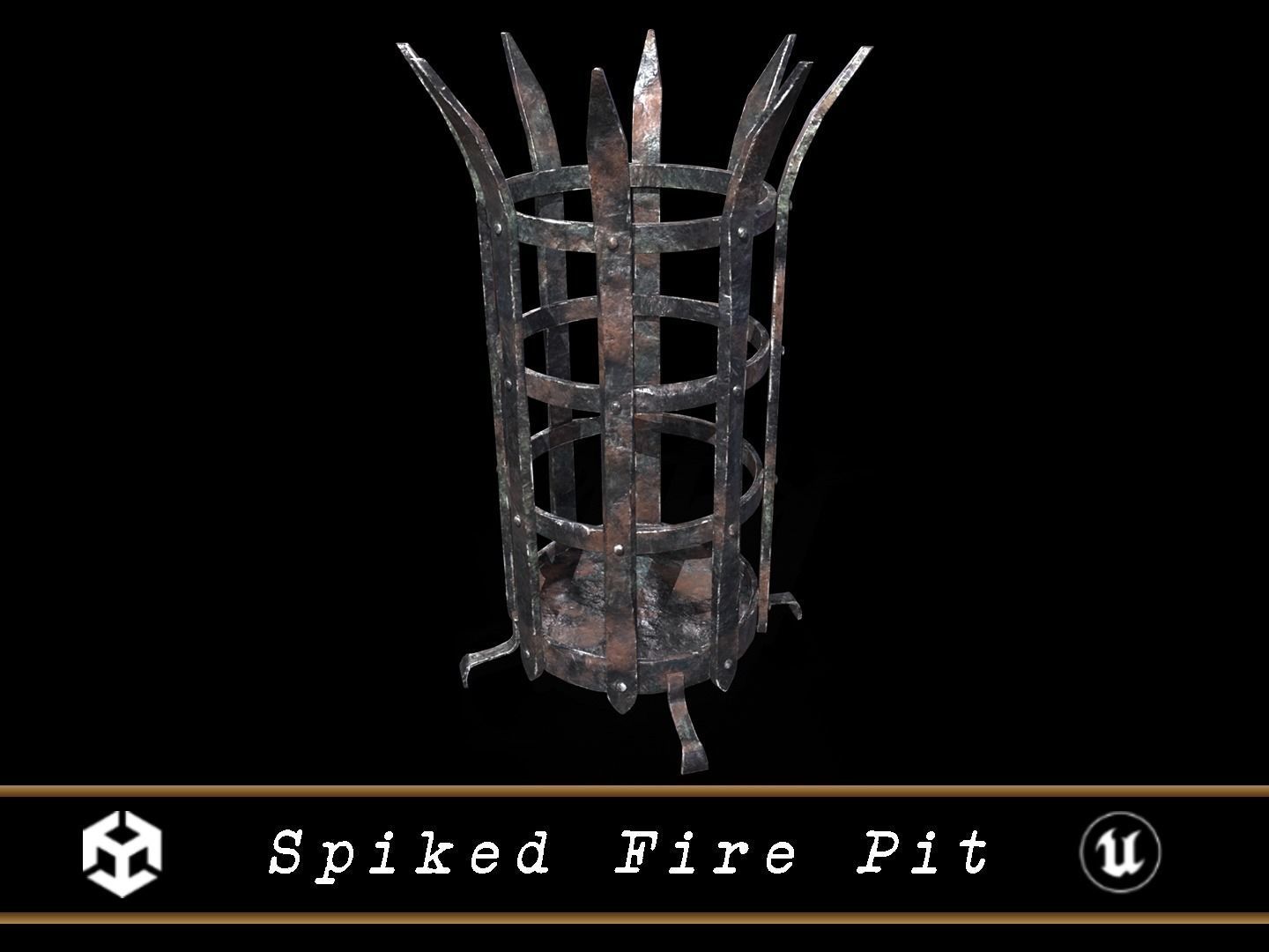 3D model Old Metal Medieval Spiked Fire Pit VR / AR / low-poly | CGTrader