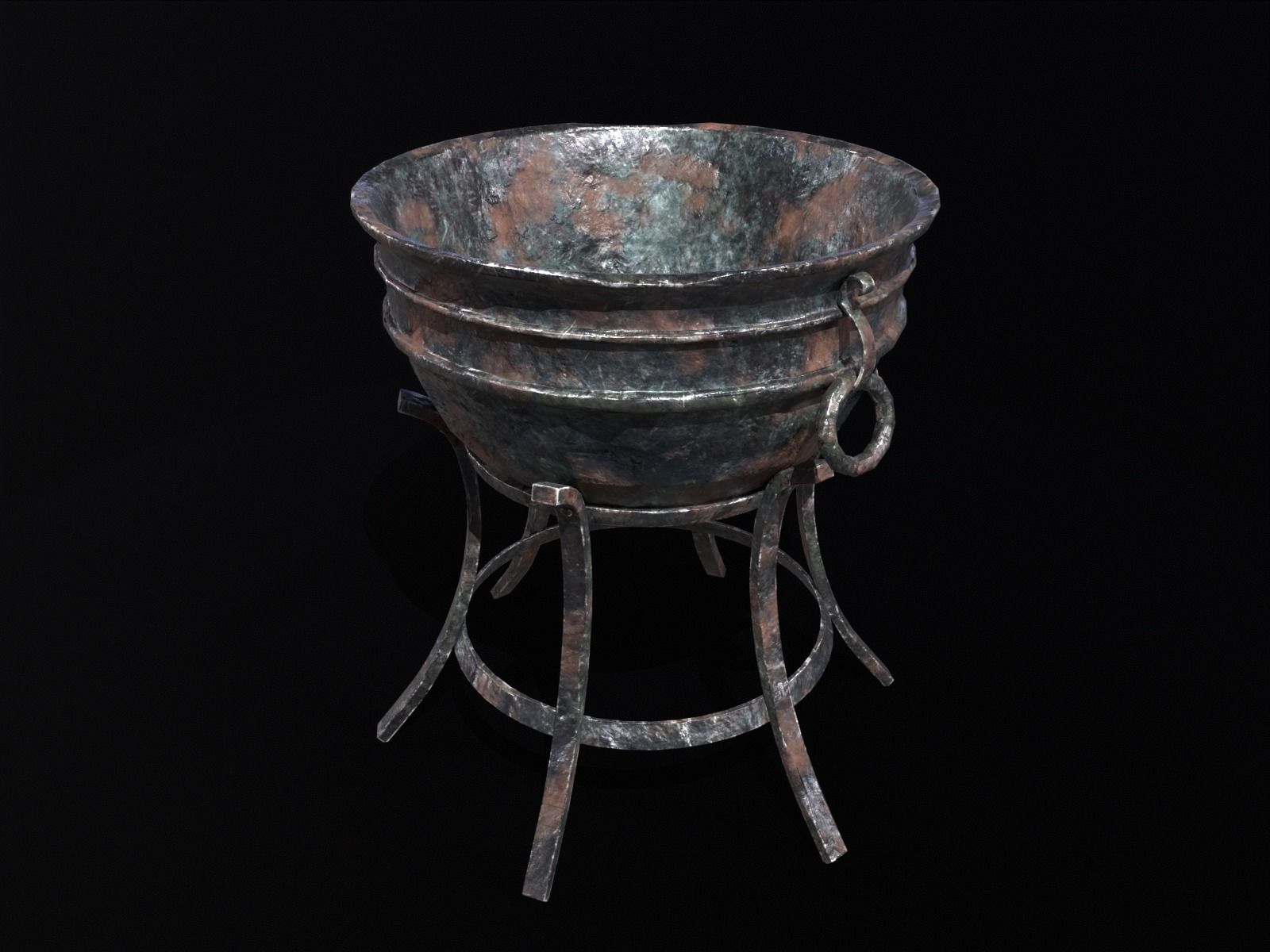 3D model Old Metal Medieval Fire Pit Cauldron VR / AR / low-poly | CGTrader