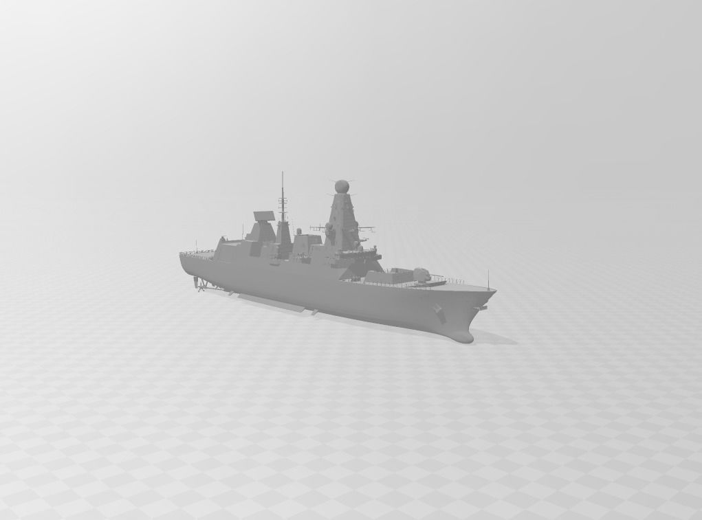 Royal Navy Type 45 Daring-class Anti-Air Warfare Destroyer 3D model 3D printable | CGTrader