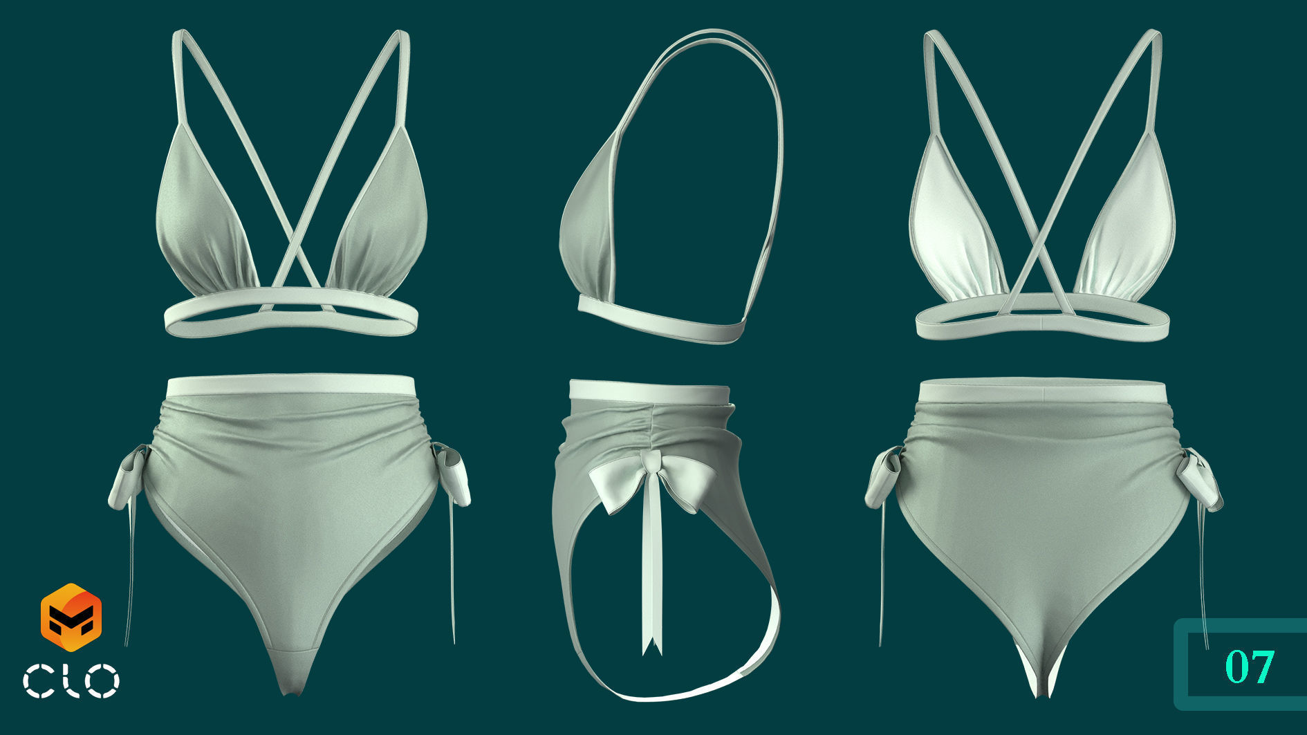female swimsuit pack CLO3D MD PROJECTS and OBJ and FBX 3D model | CGTrader