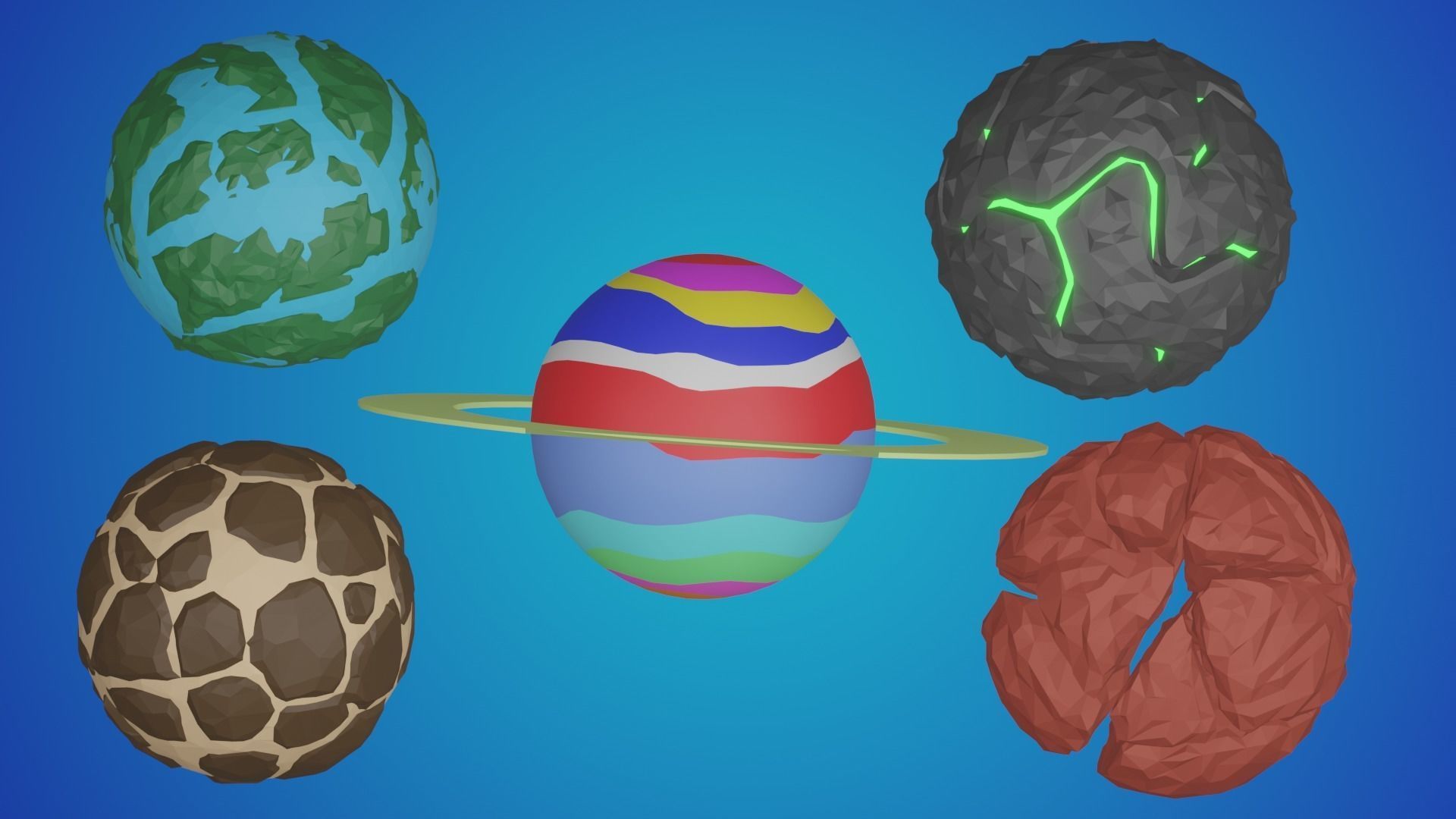 3D model LowPoly Planets Pack VR / AR / low-poly | CGTrader