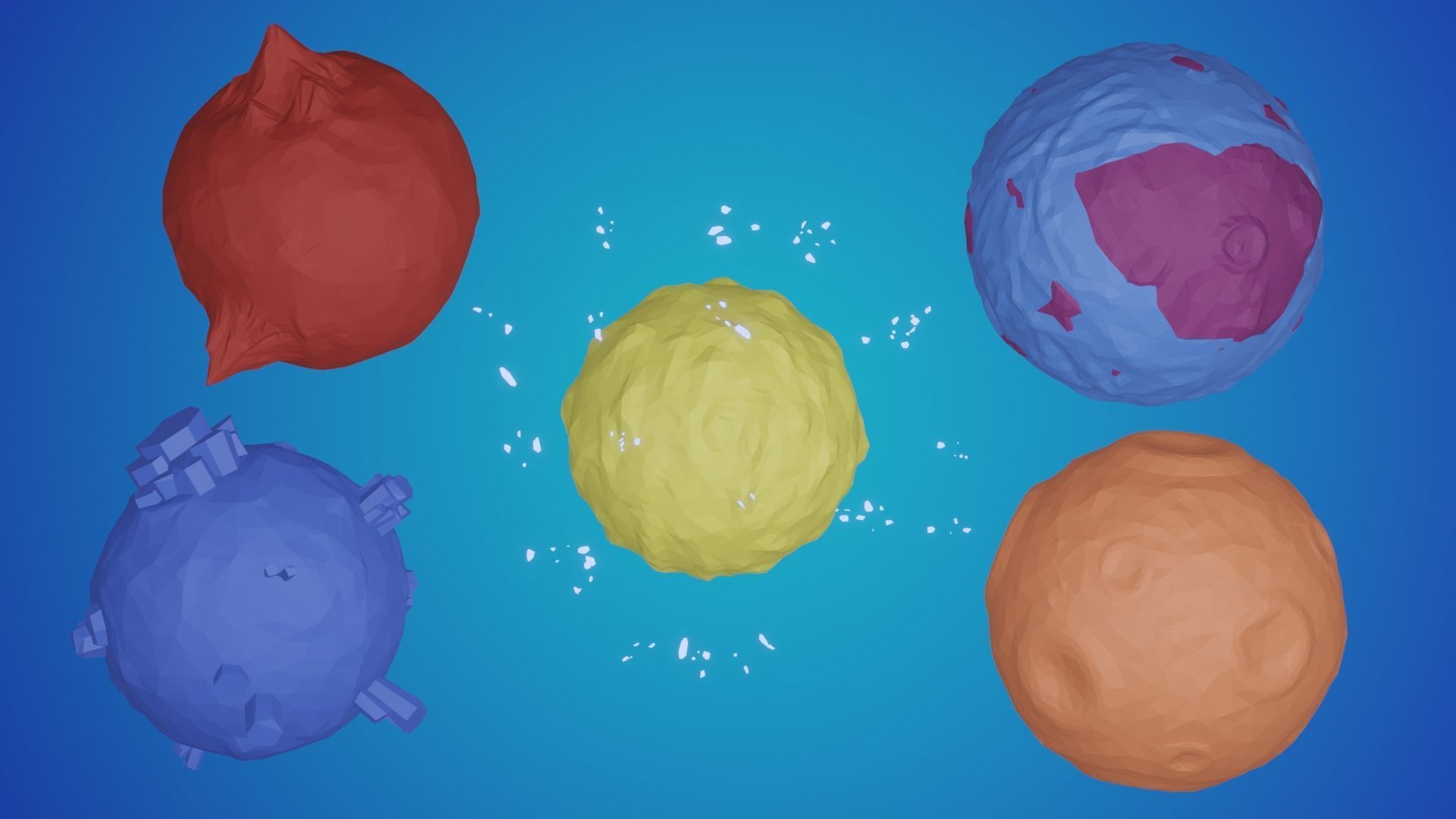 3D model LowPoly Planets Pack VR / AR / low-poly | CGTrader