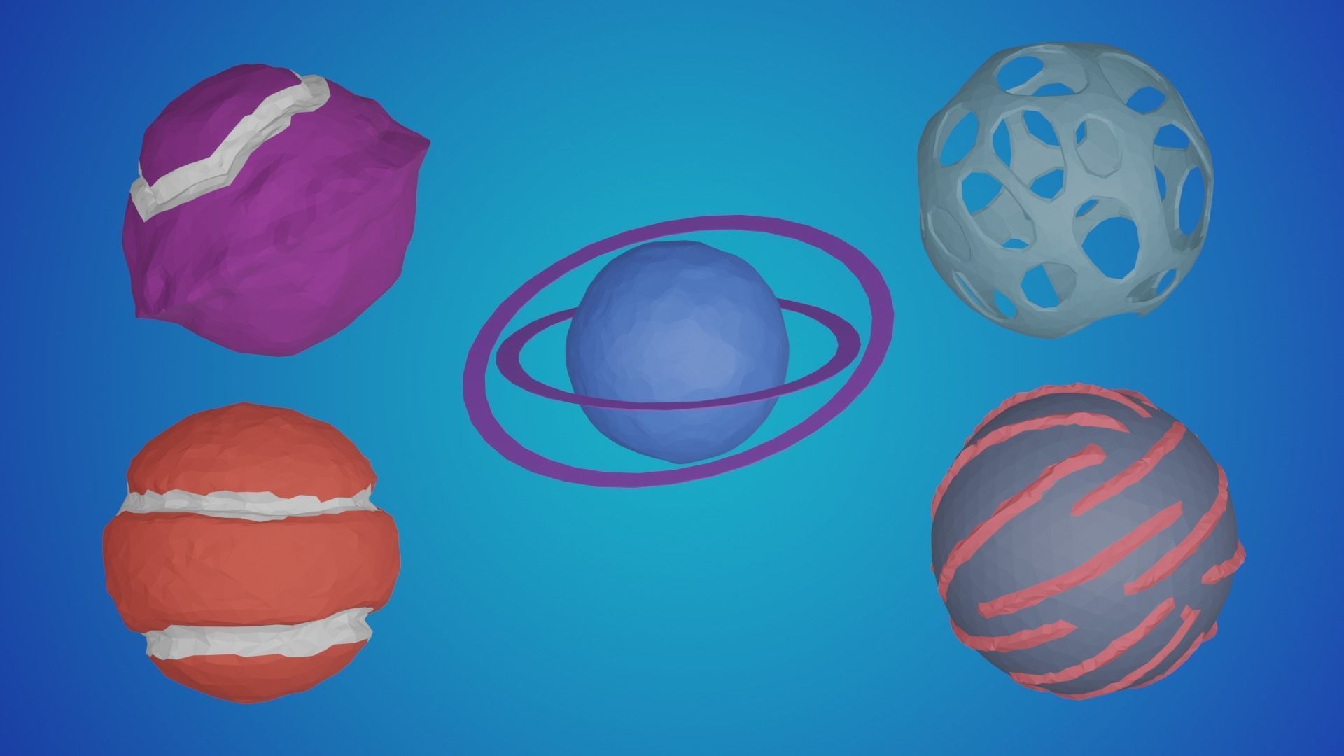 3D model LowPoly Planets Pack VR / AR / low-poly | CGTrader