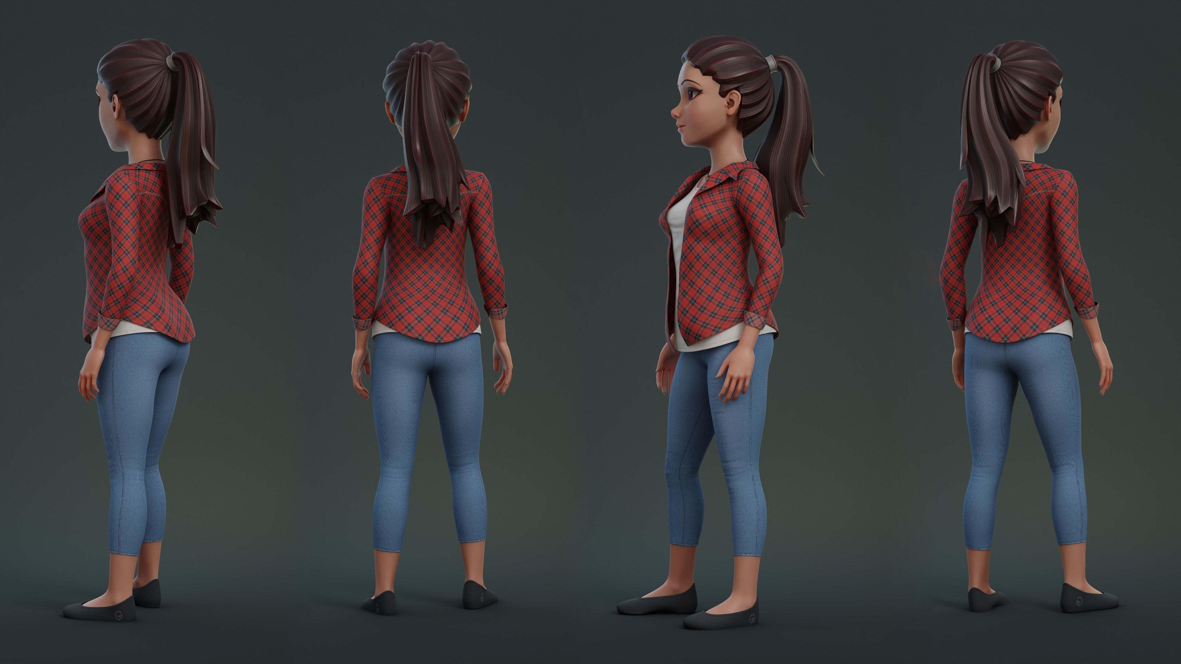Stylized Pony Girl 3D model rigged | CGTrader