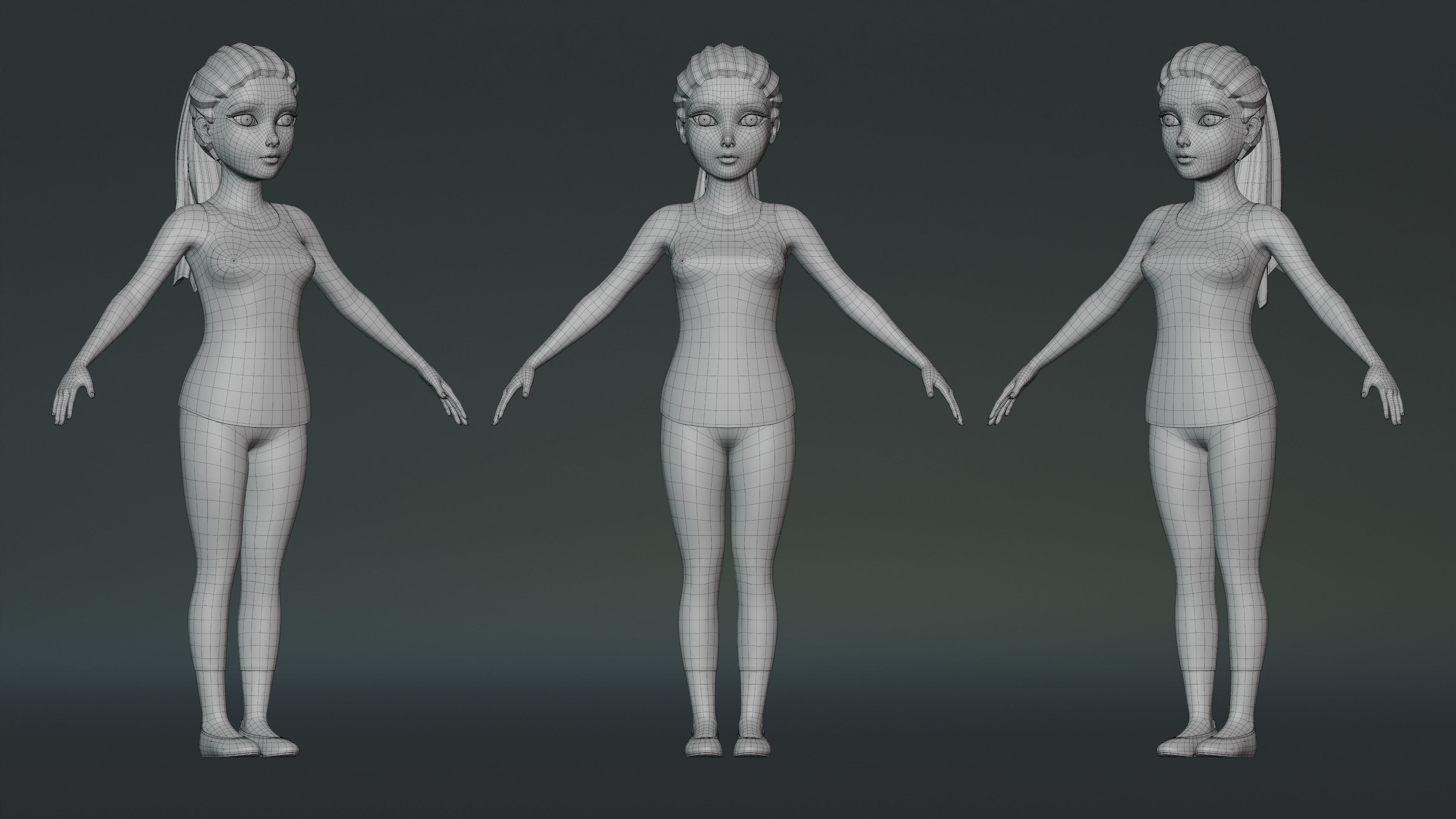 Stylized Pony Girl 3D model rigged | CGTrader