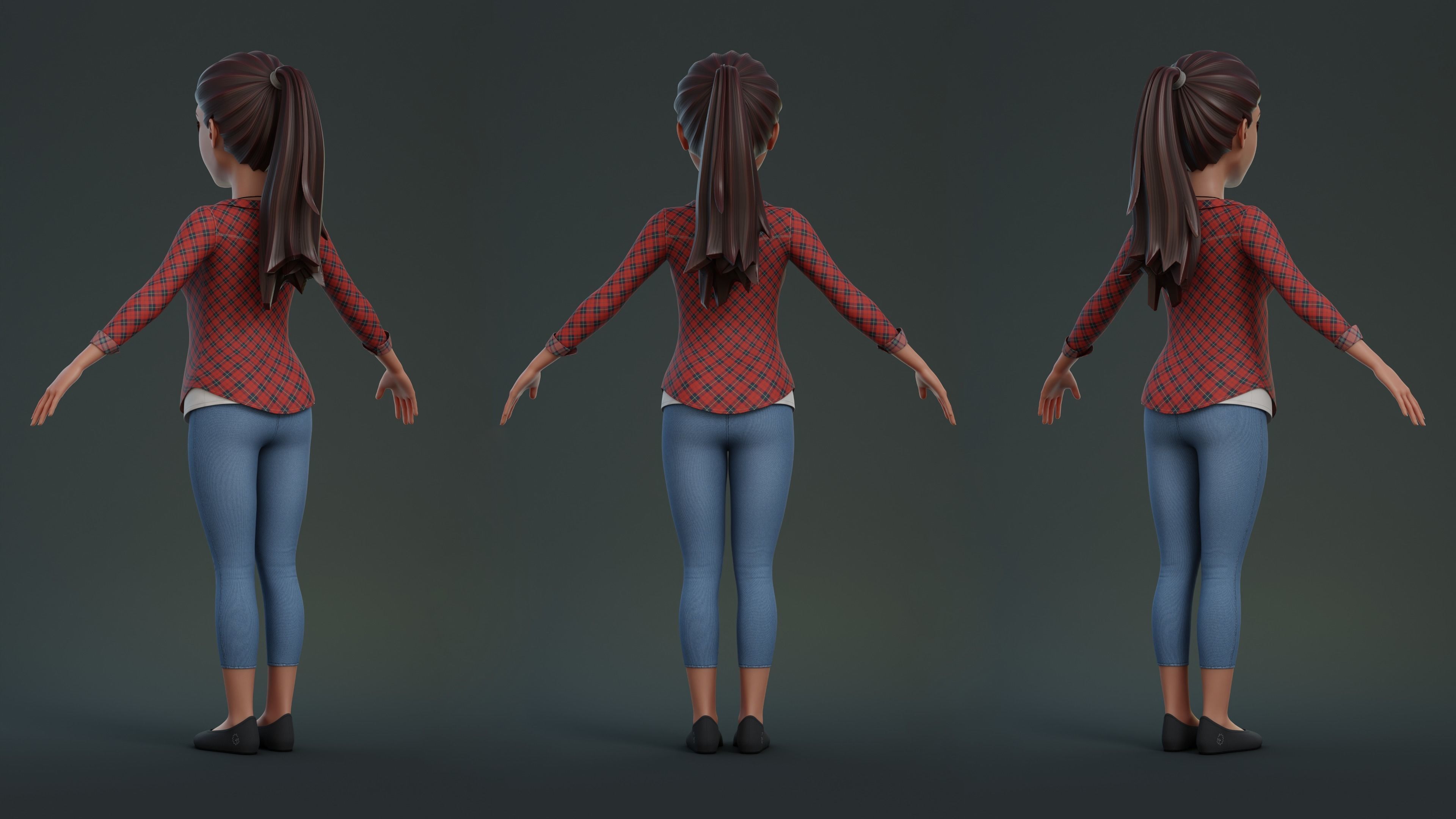 Stylized Pony Girl 3D model rigged | CGTrader