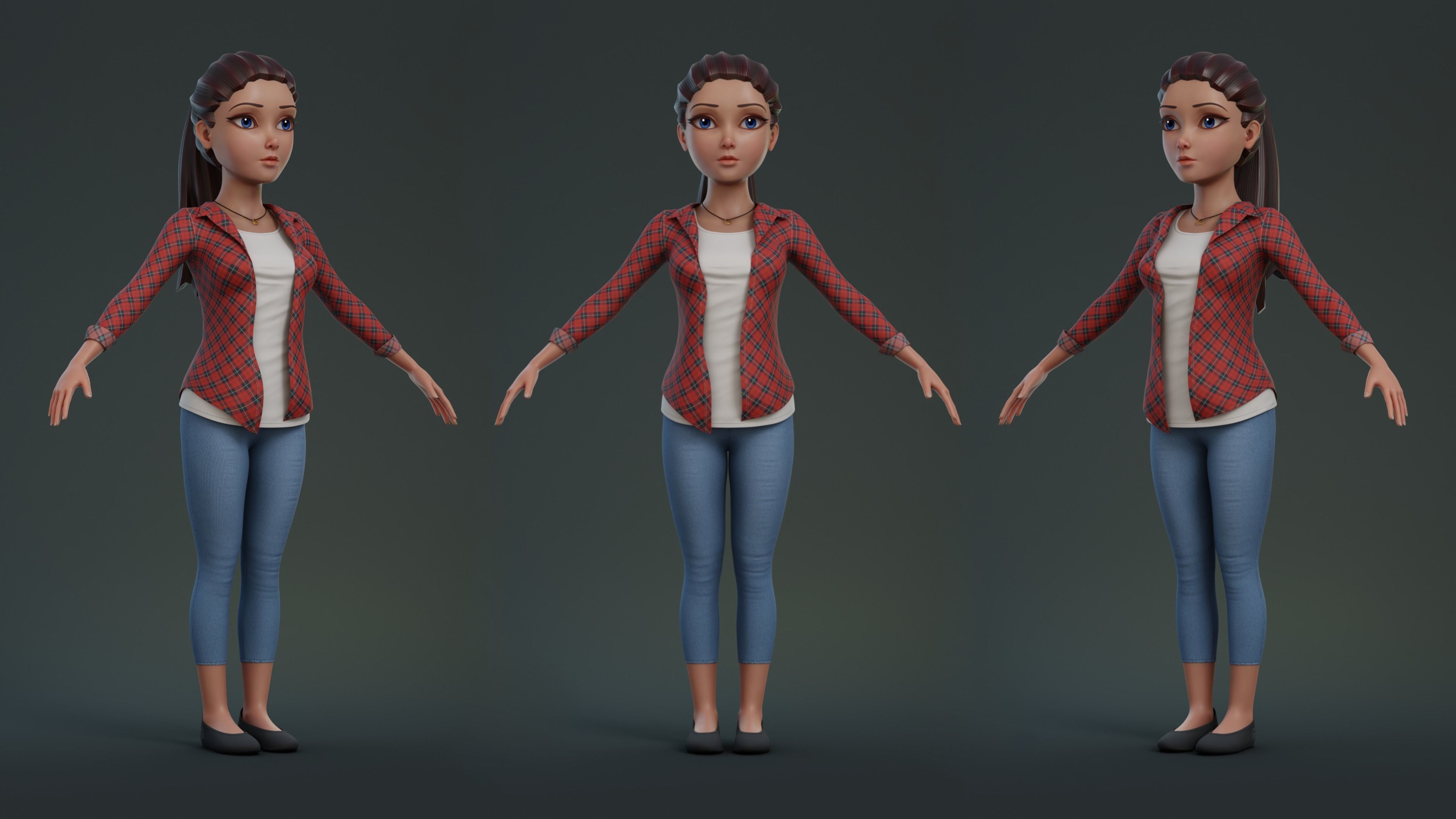 Stylized Pony Girl 3D model rigged | CGTrader