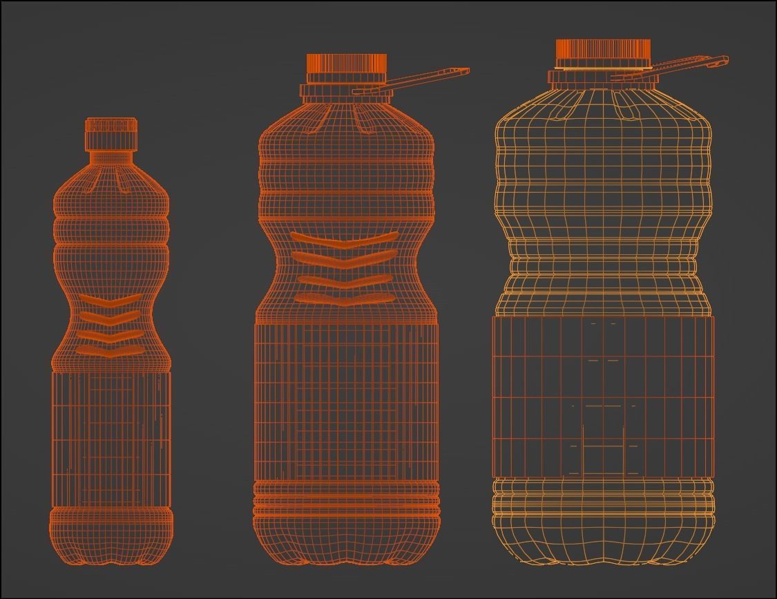 High Quality 3D Model Pack - Plastic Bottles Collection 3D model | CGTrader