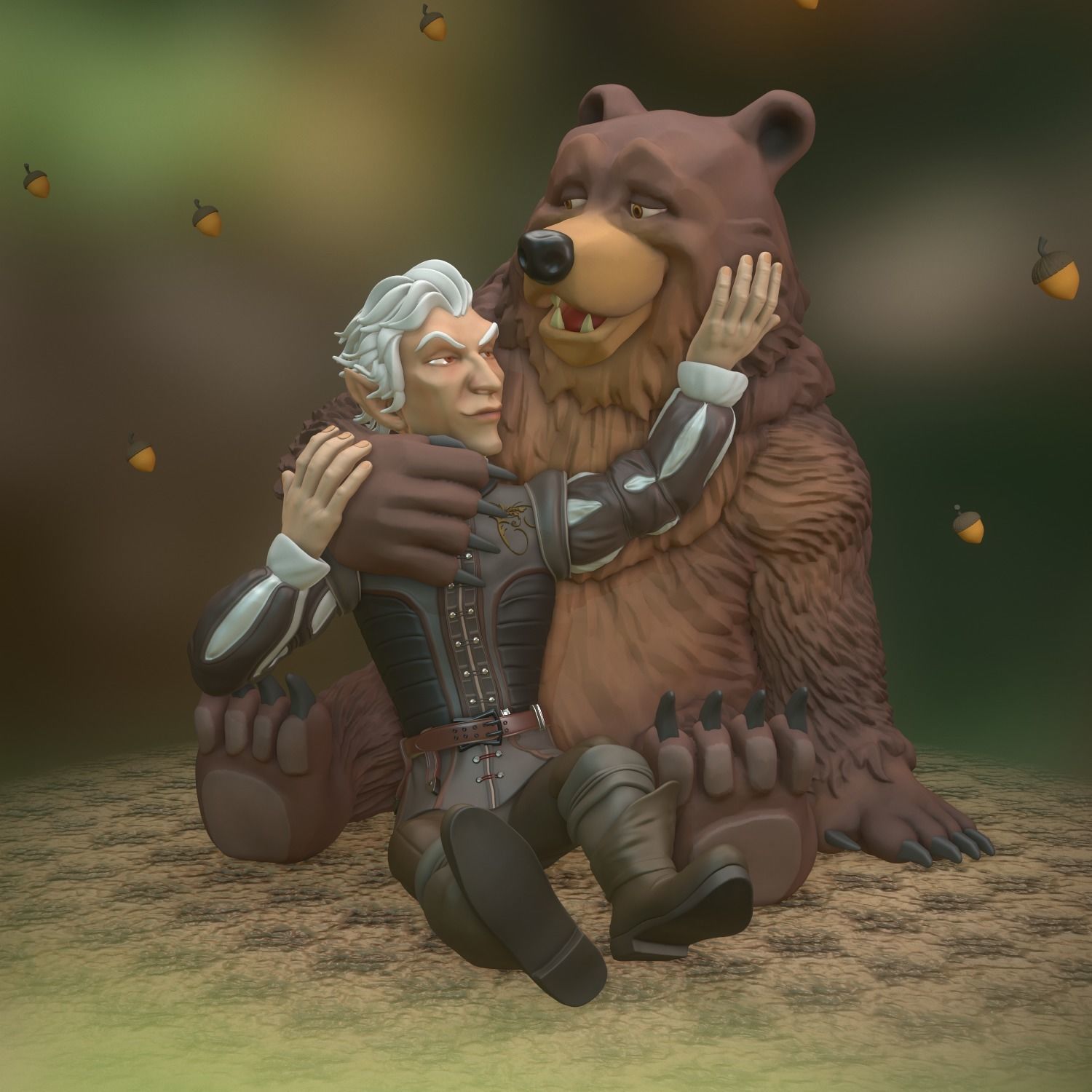 Baldurs Gate 3 Astarion and Bear-Druid 3D model for printing 3D model ...