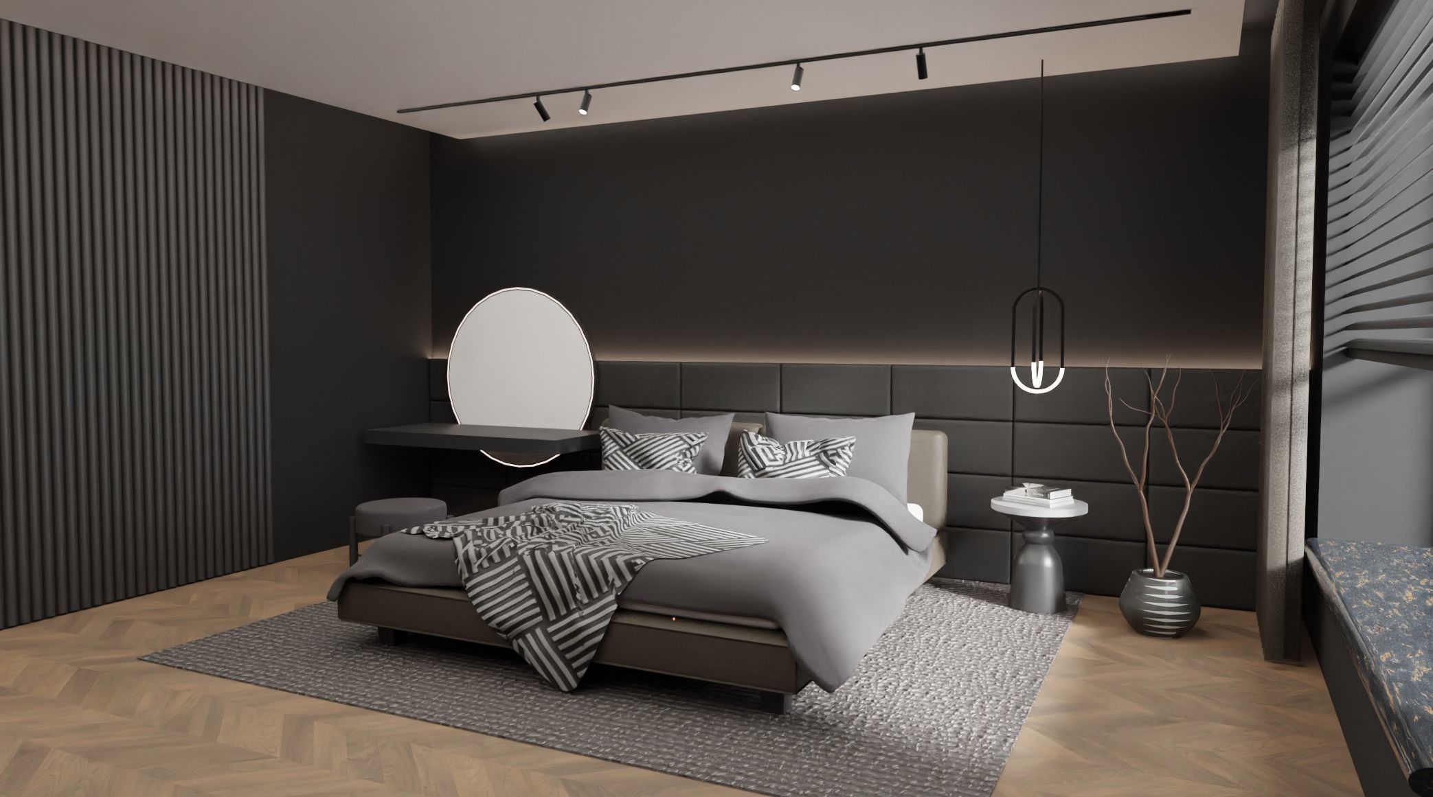 quiet dark bedroom 3D model | CGTrader