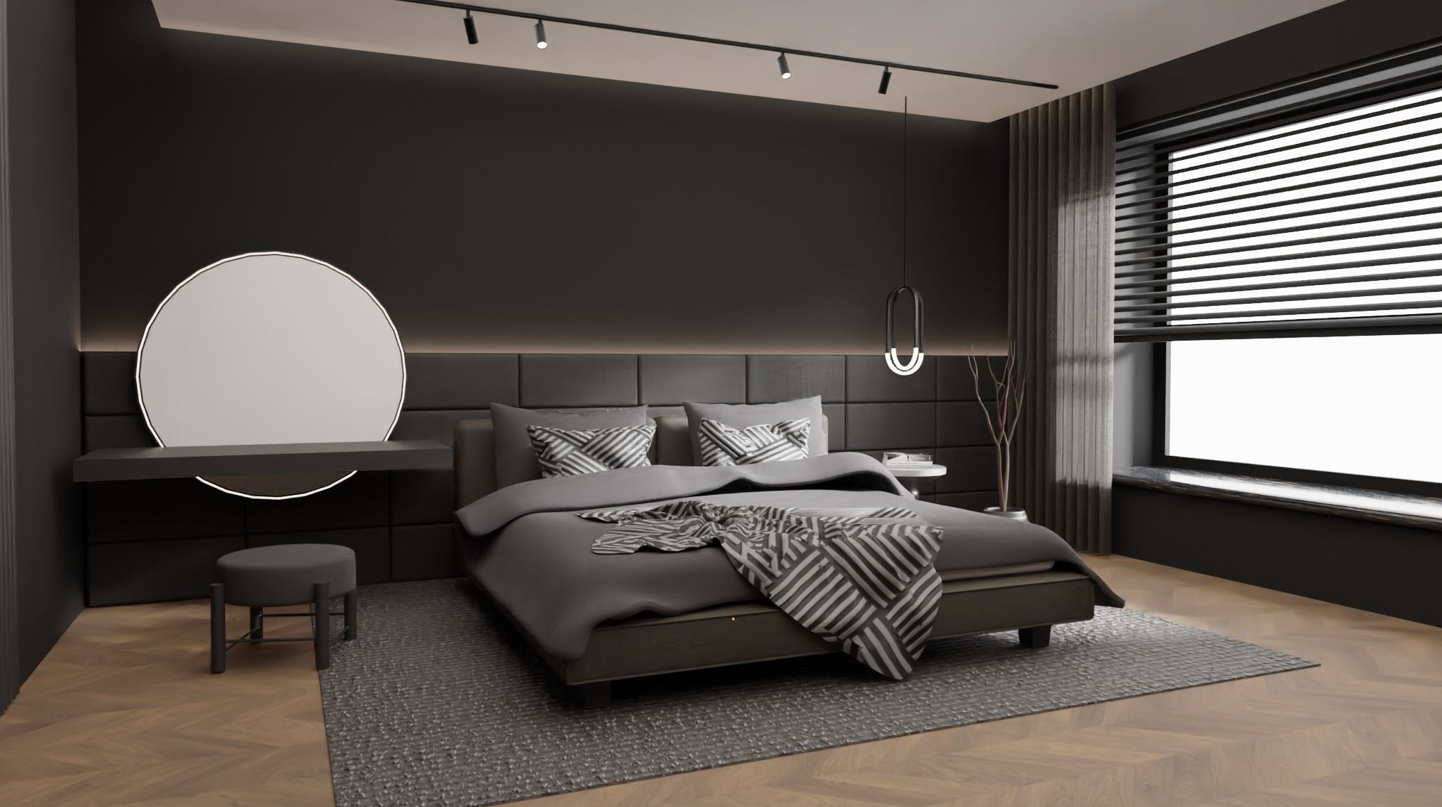 quiet dark bedroom 3D model | CGTrader