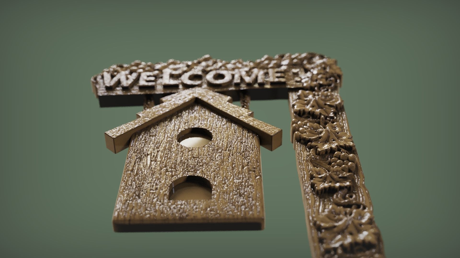 Welcome sign board with bunch of grapes 3D model 3D printable | CGTrader