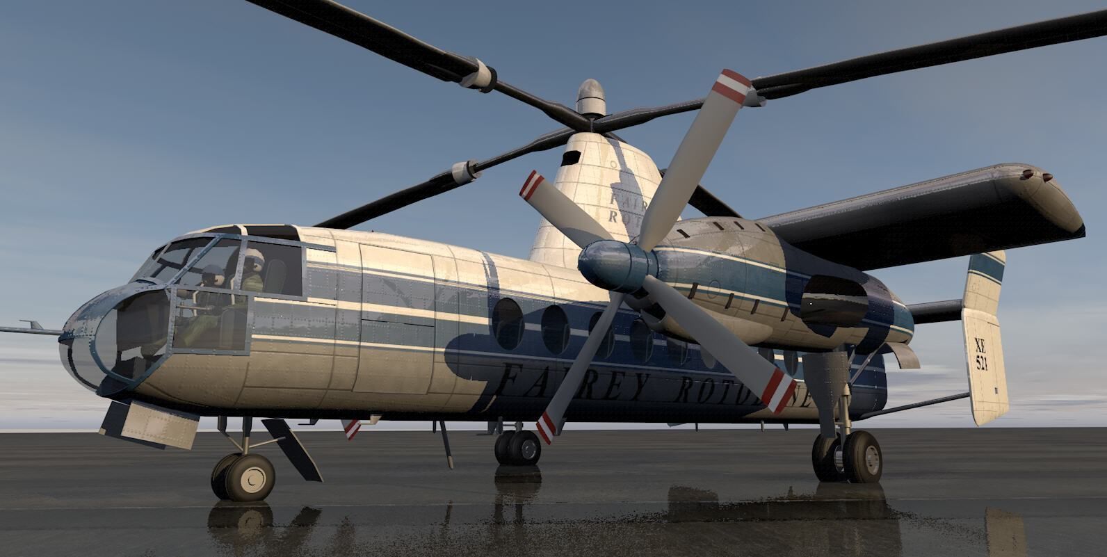 Fairey Rotodyne 3D model | CGTrader