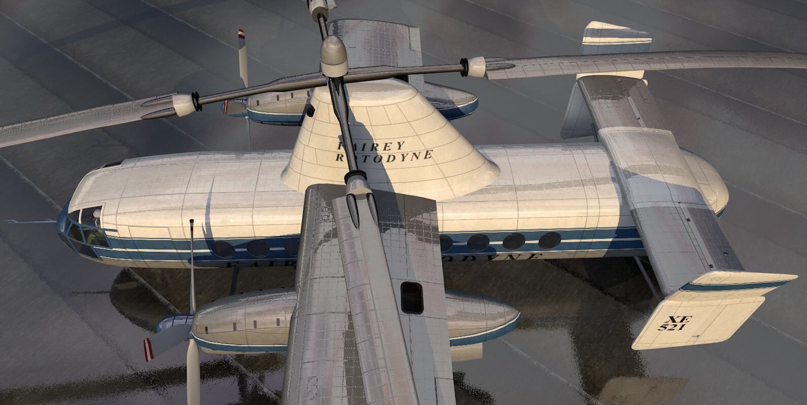 Fairey Rotodyne 3D model | CGTrader