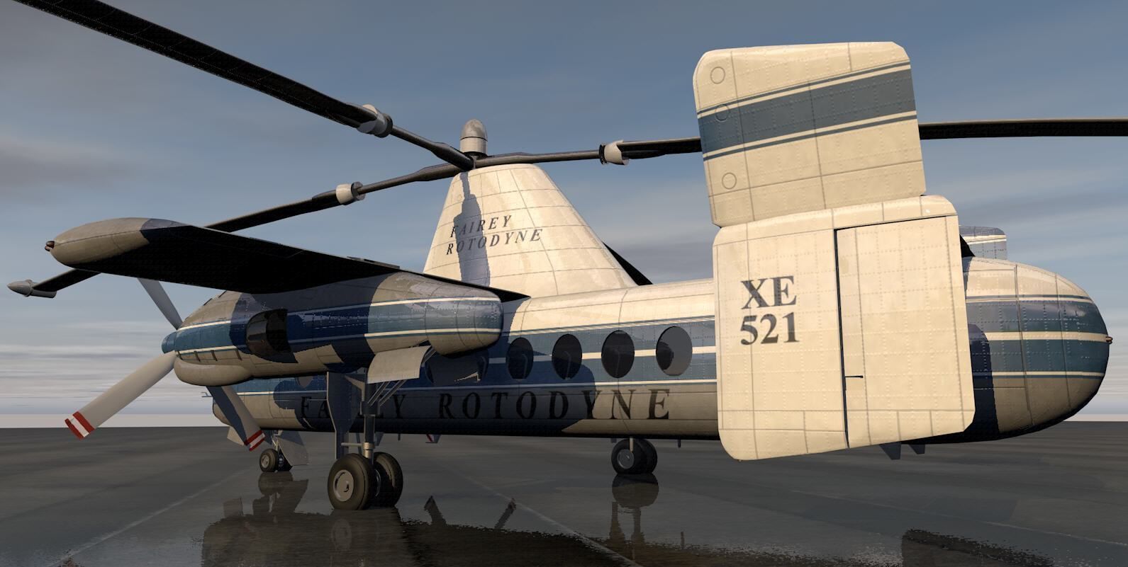 Fairey Rotodyne 3D model | CGTrader