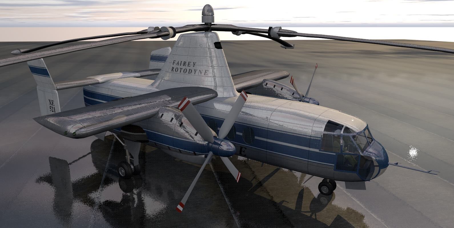Fairey Rotodyne 3D model | CGTrader