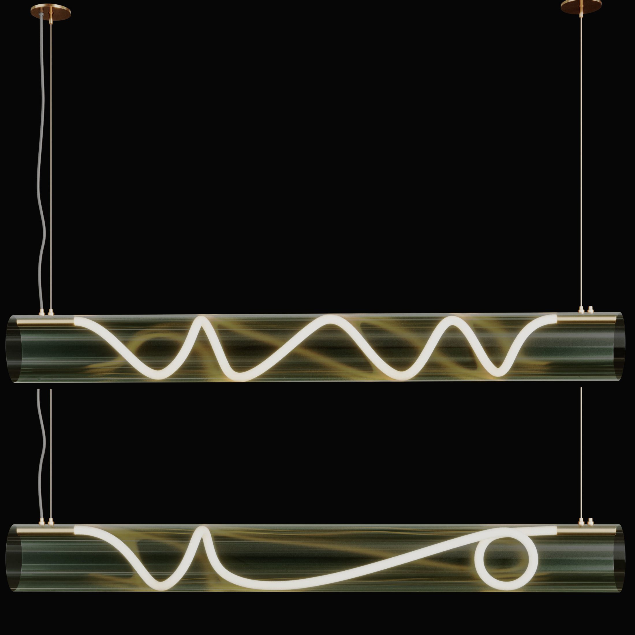 2 Luke Lamp Pendant light -Vessel Suspension-5ft- 2lights- 5mat 3D ...