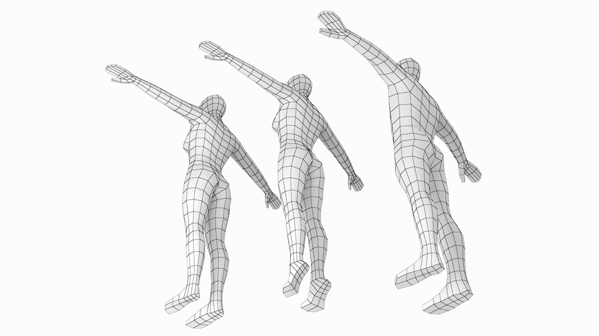 Natural Female and Male in T-Pose Base Mesh 3D model | CGTrader