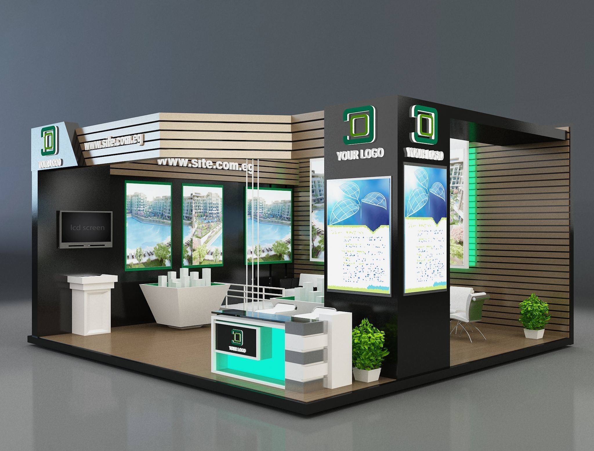 Booth Exhibition Stand a345 3D model | CGTrader