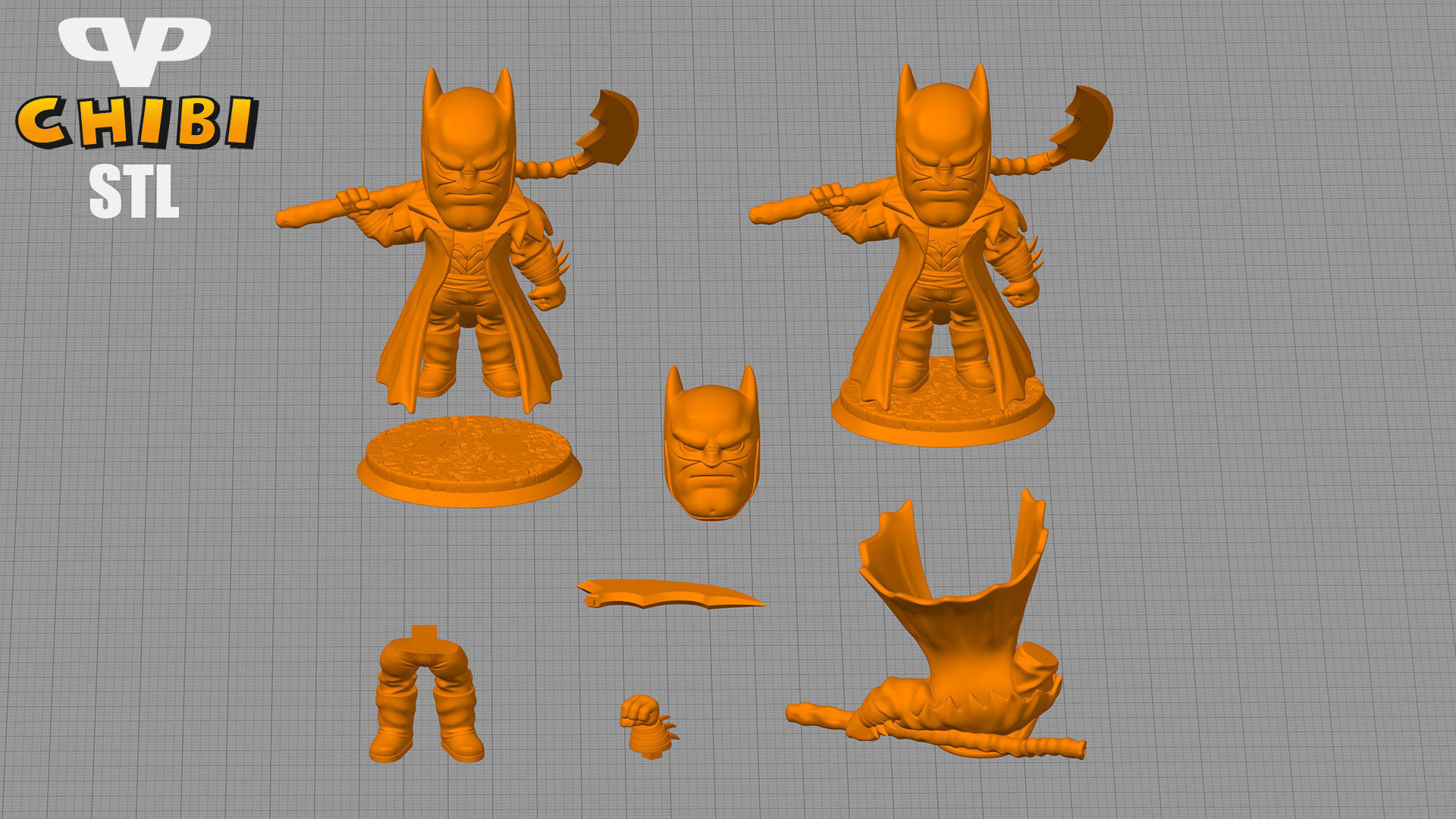 Batman Death Metal Chibi STL for 3D Printing ChibiSTL 3DXM 3D model 3D ...