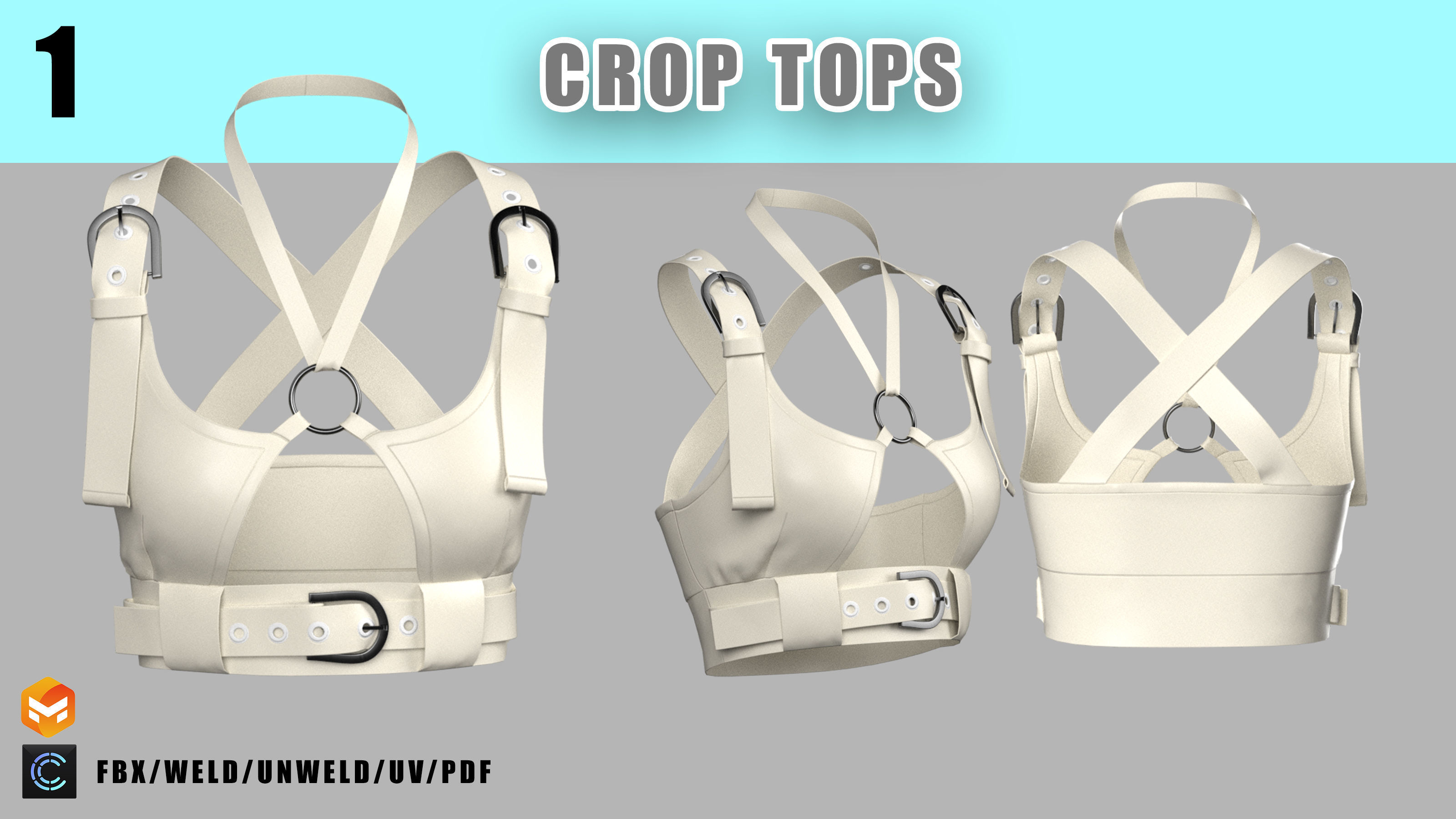 Crop tops 3D model | CGTrader