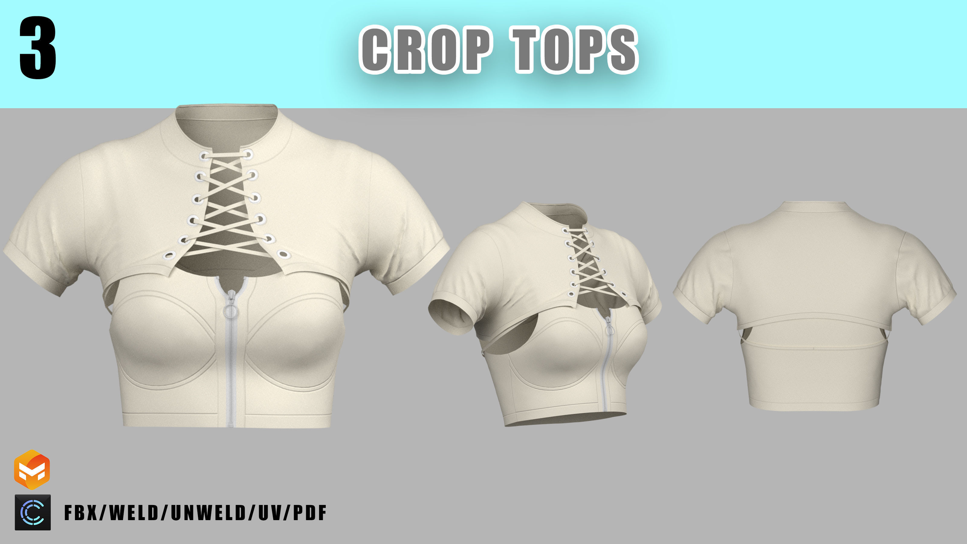 Crop tops 3D model | CGTrader