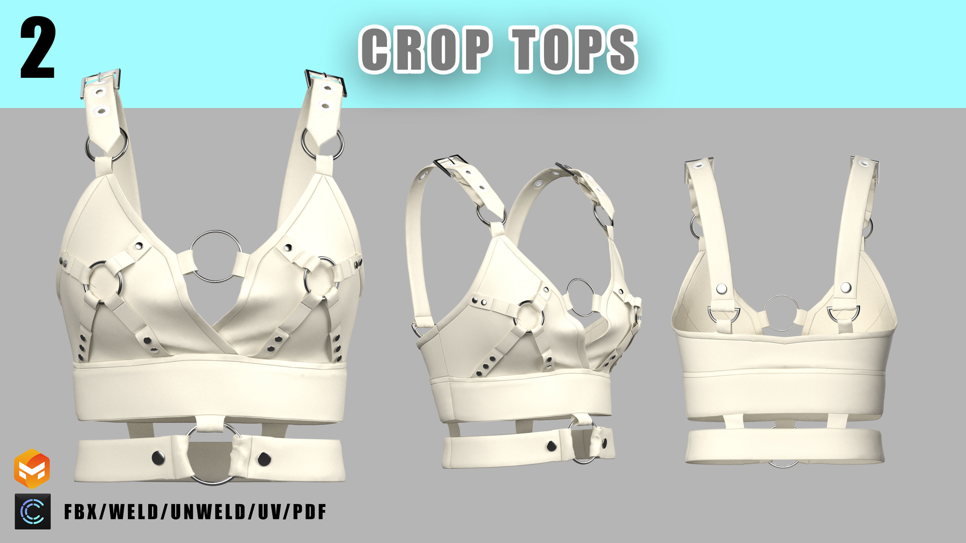 Crop tops 3D model | CGTrader
