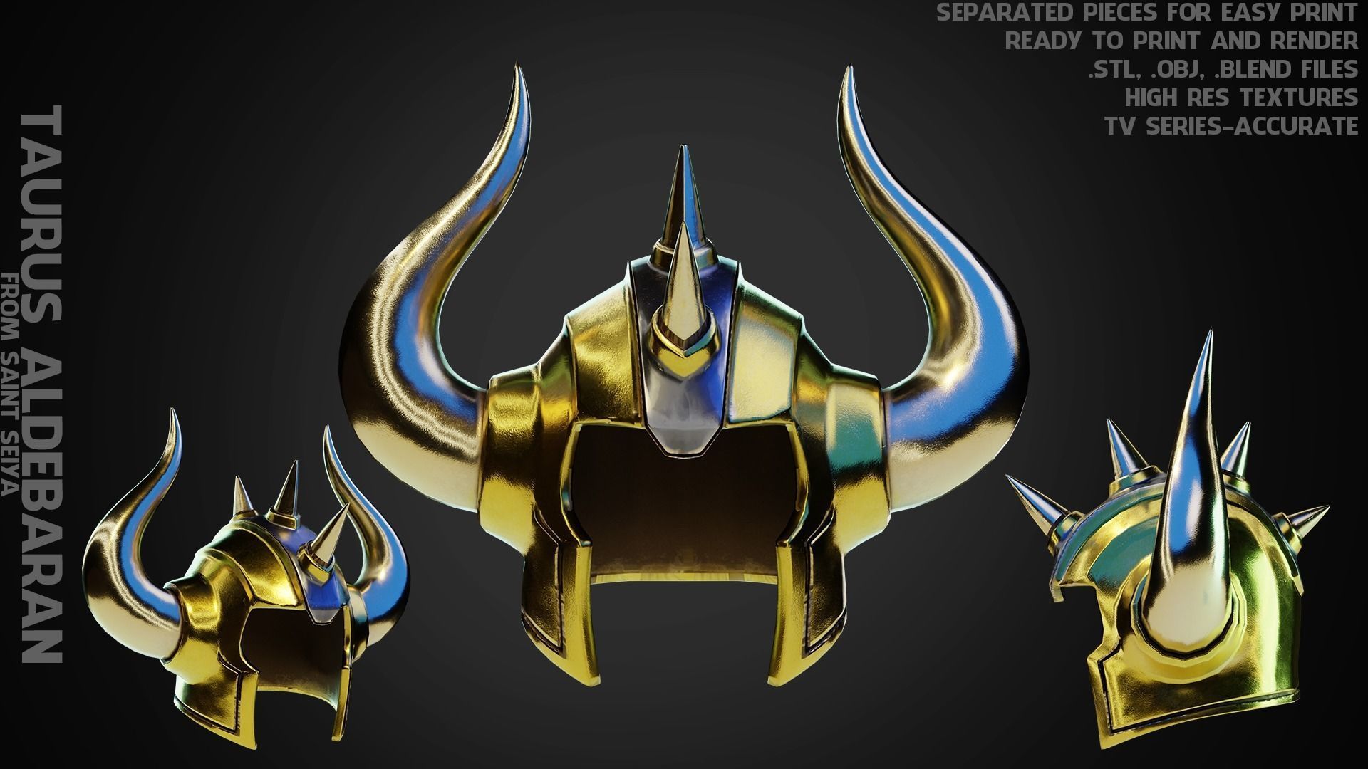 Saint Seiya Taurus Aldebaran Helmet for Cosplay 3D model 3D printable ...