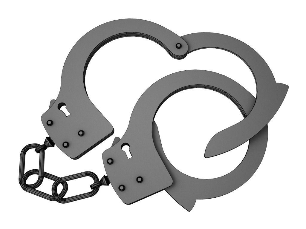 chrome handcuff 3D model | CGTrader