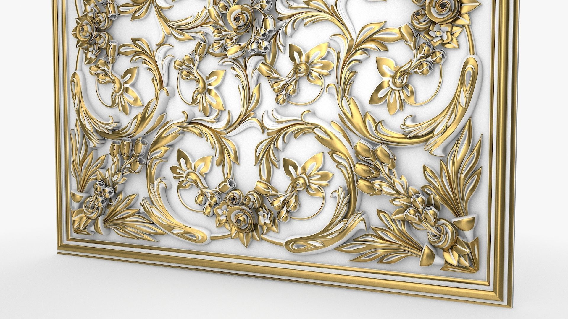 Decorative Ceiling Baroque Style Panel for CNC router 3D model | CGTrader