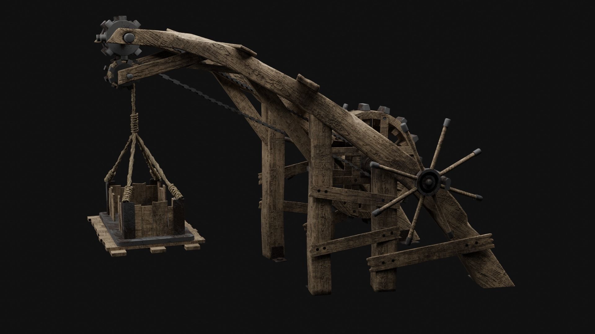3D model Medieval Crane Lift VR / AR / low-poly | CGTrader