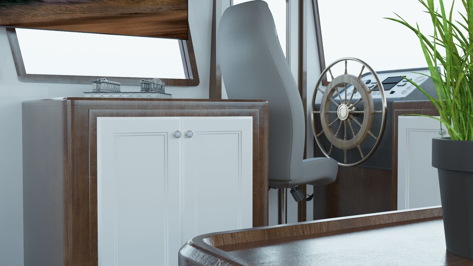 Boat 3d Model L1 Salon and Wheelhouse Design 3D model | CGTrader