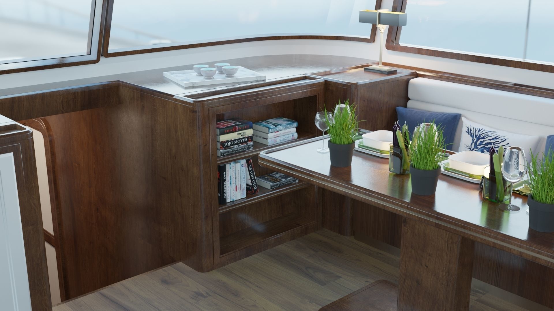 Boat 3d Model L1 Salon and Wheelhouse Design 3D model | CGTrader