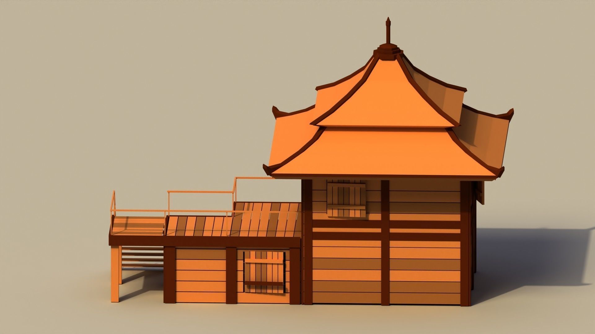 3D model Low Poly Traditional Japanese House VR / AR / low-poly | CGTrader