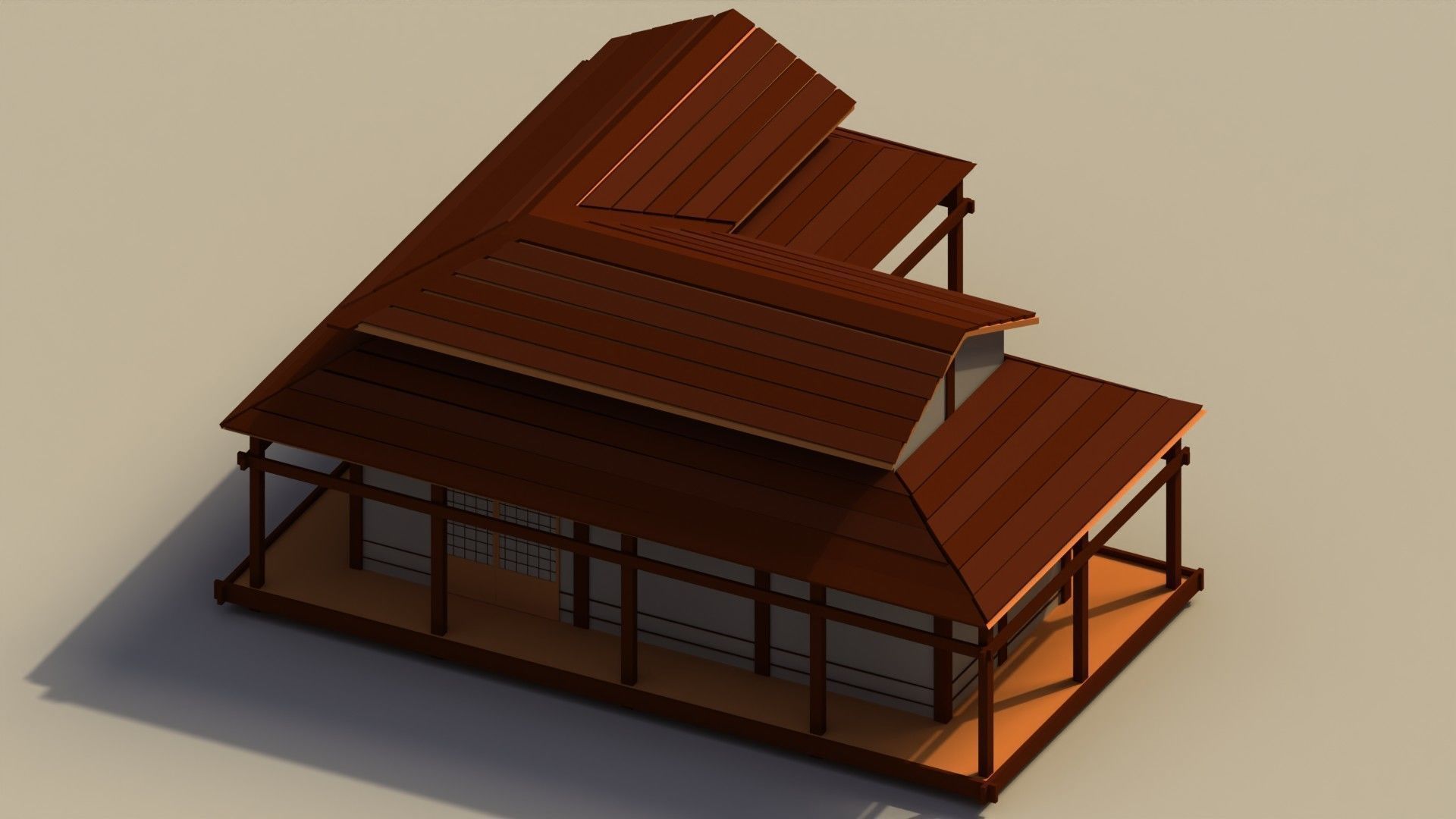 3D model Low Poly Traditional Japanese House 2 VR / AR / low-poly ...