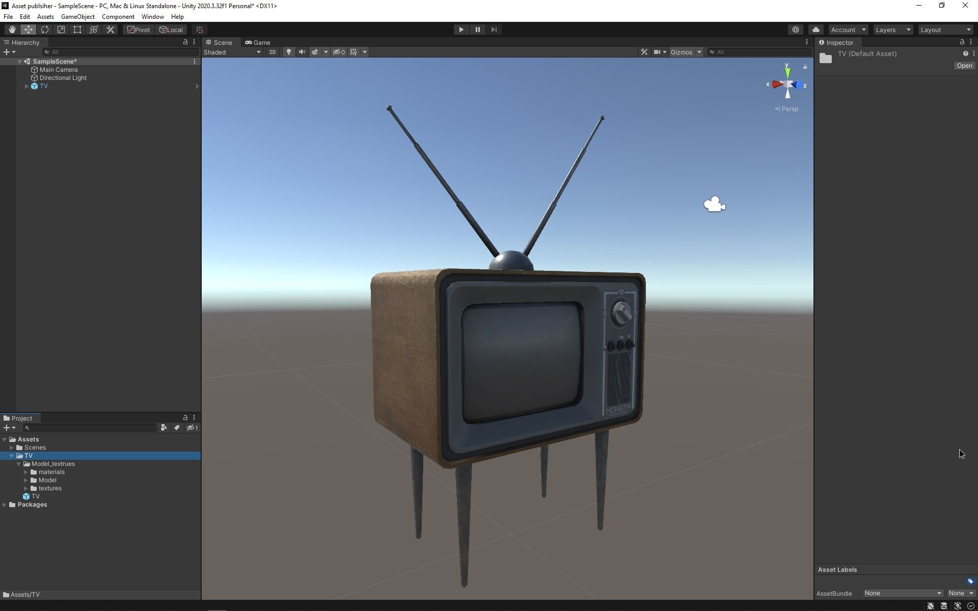 Old television game prop free VR / AR / low-poly 3D model | CGTrader