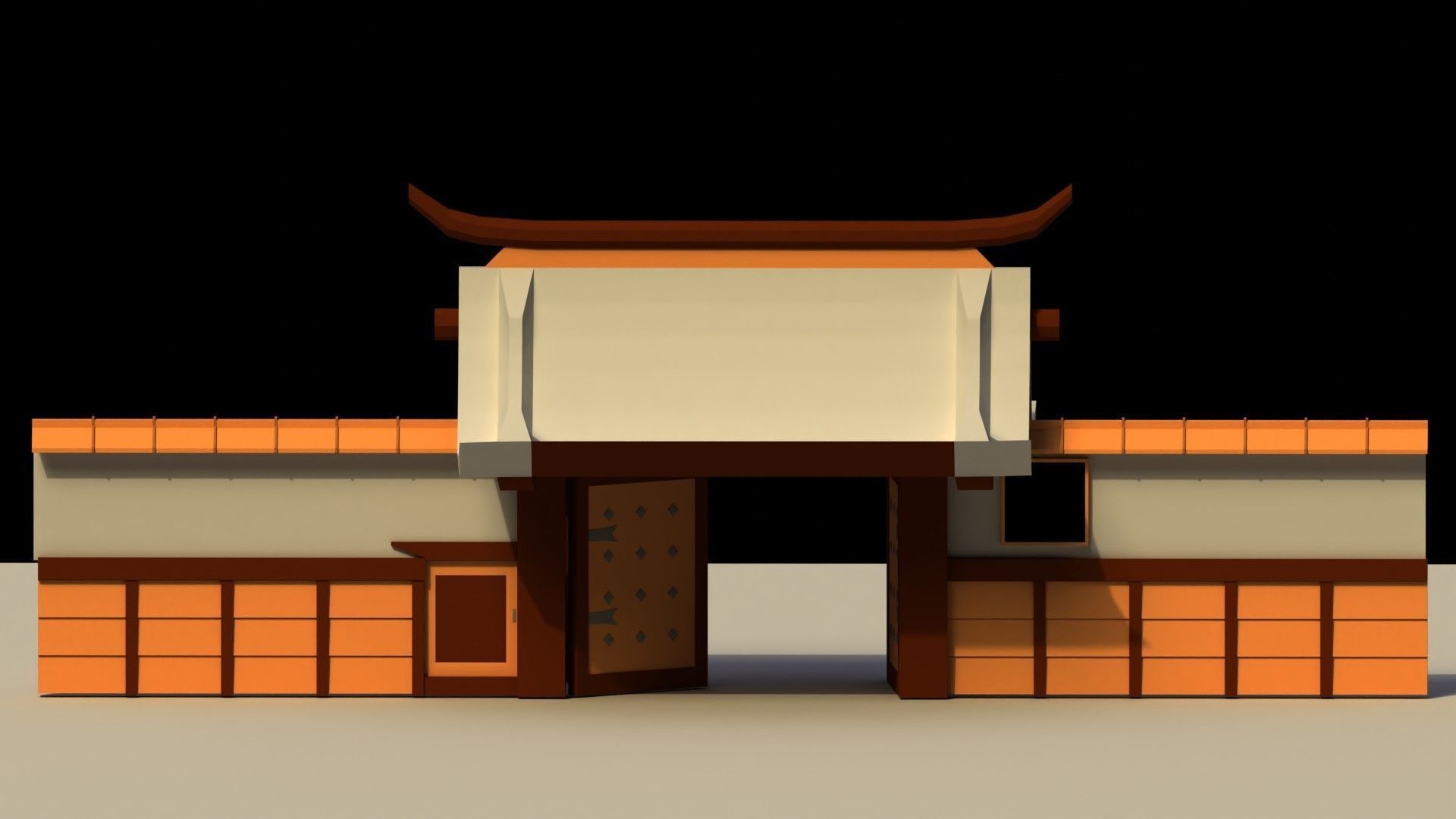 3D model Low Poly Japanese Gate VR / AR / low-poly | CGTrader
