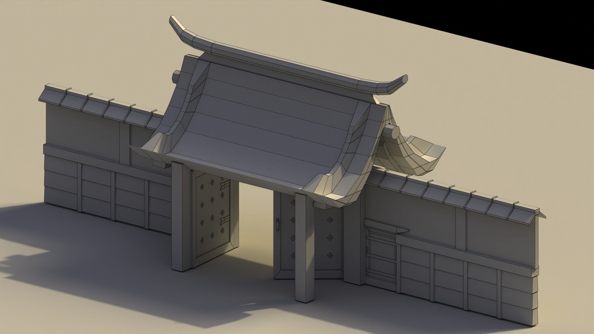 3D model Low Poly Japanese Gate VR / AR / low-poly | CGTrader