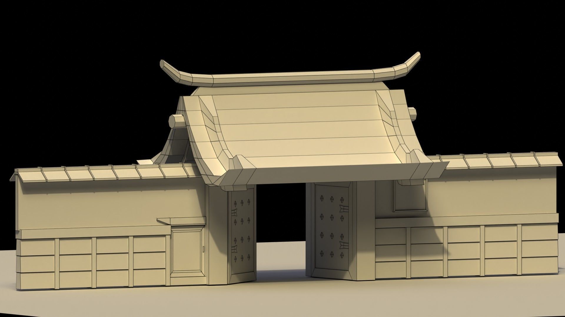 3D model Low Poly Japanese Gate VR / AR / low-poly | CGTrader