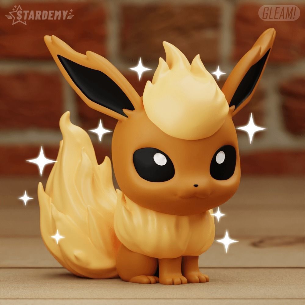 Flareon Chibi Pokemon 2 Models Easy Print no Support 3D model 3D ...