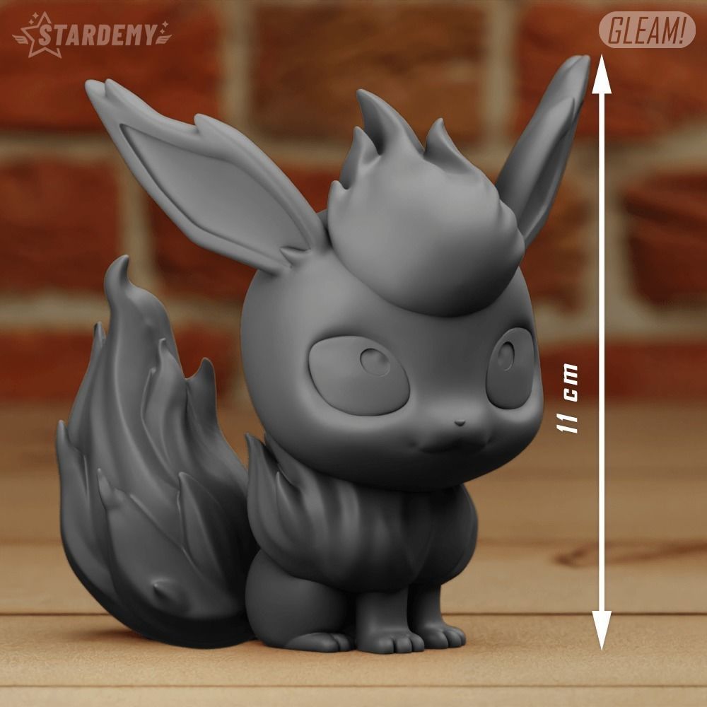 Flareon Chibi Pokemon 2 Models Easy Print no Support 3D model 3D printable | CGTrader