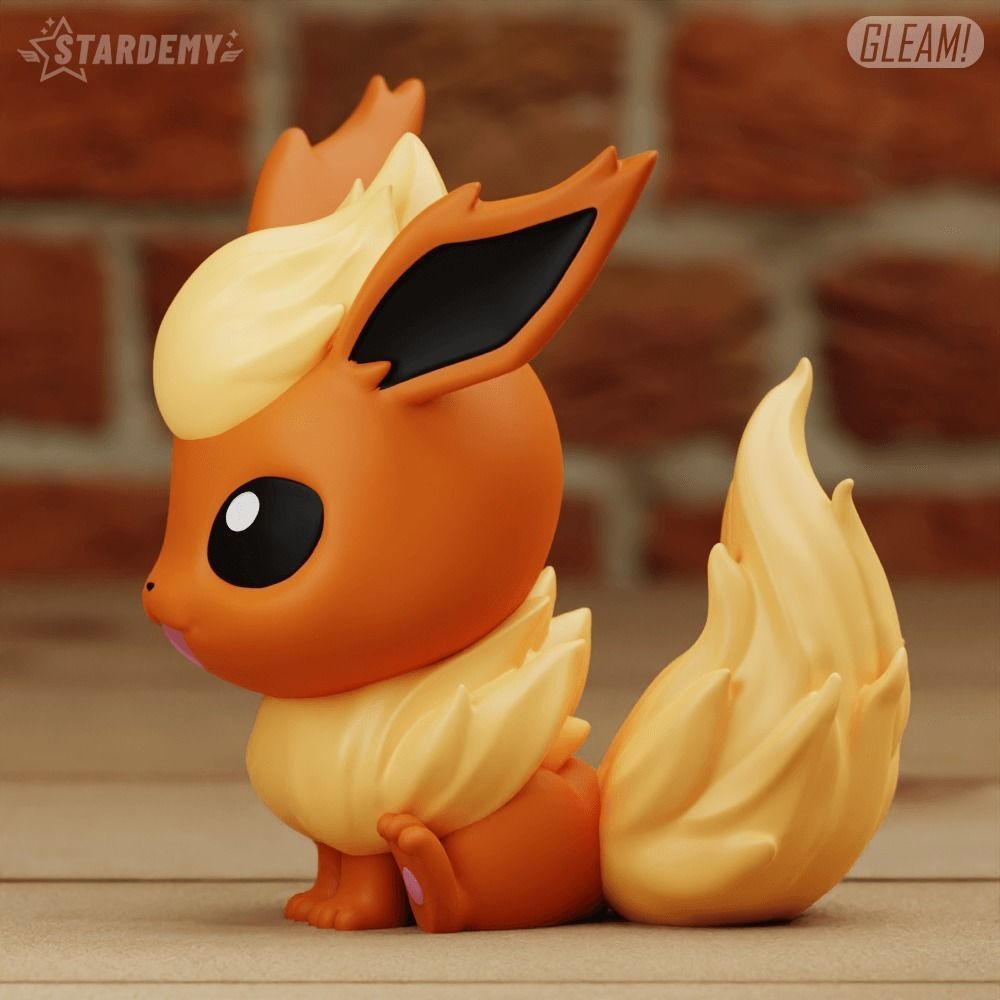 Flareon Chibi Pokemon 2 Models Easy Print no Support 3D model 3D printable | CGTrader