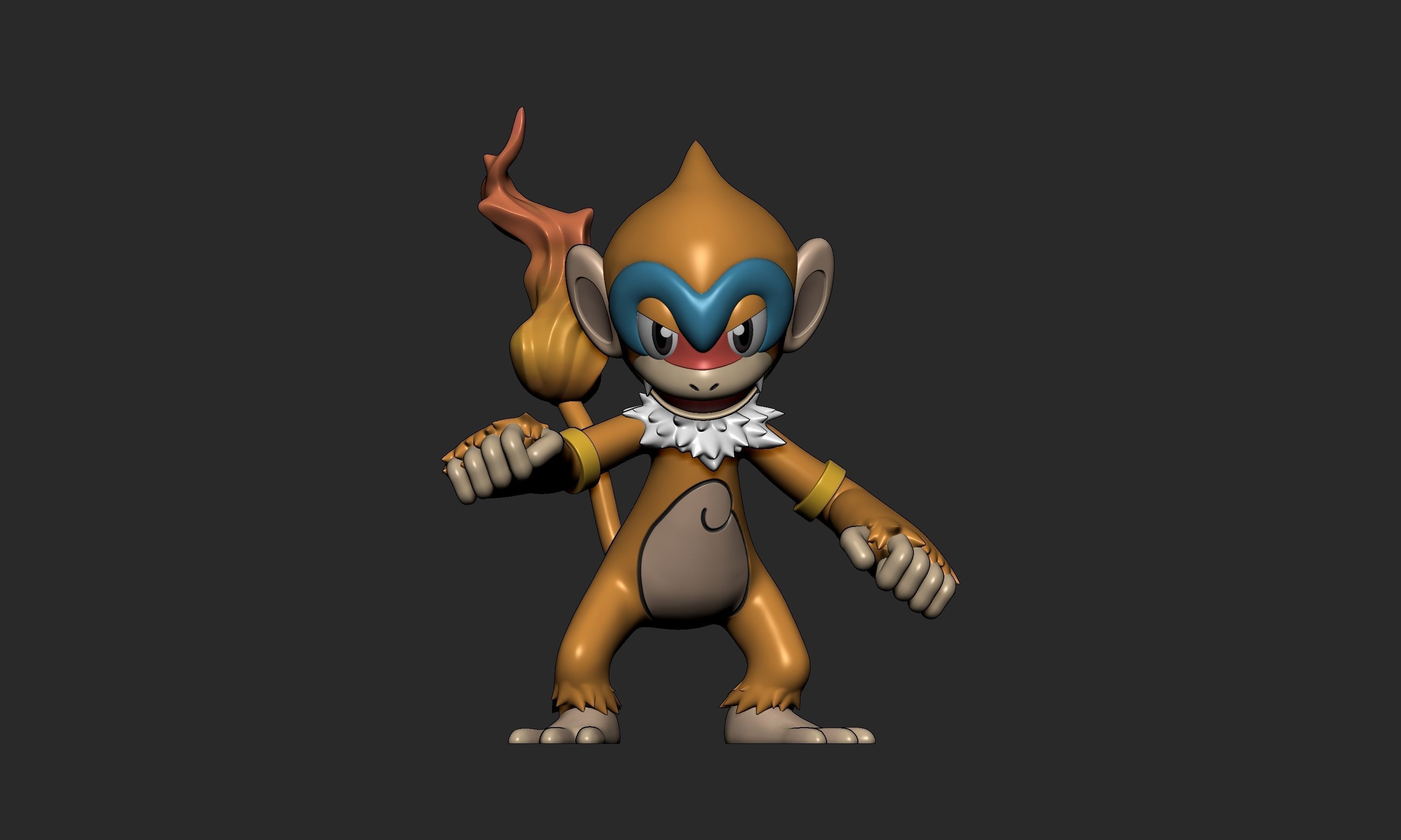Pokemon - Chimchar Monferno and Infernape with 2 poses 3D model 3D ...